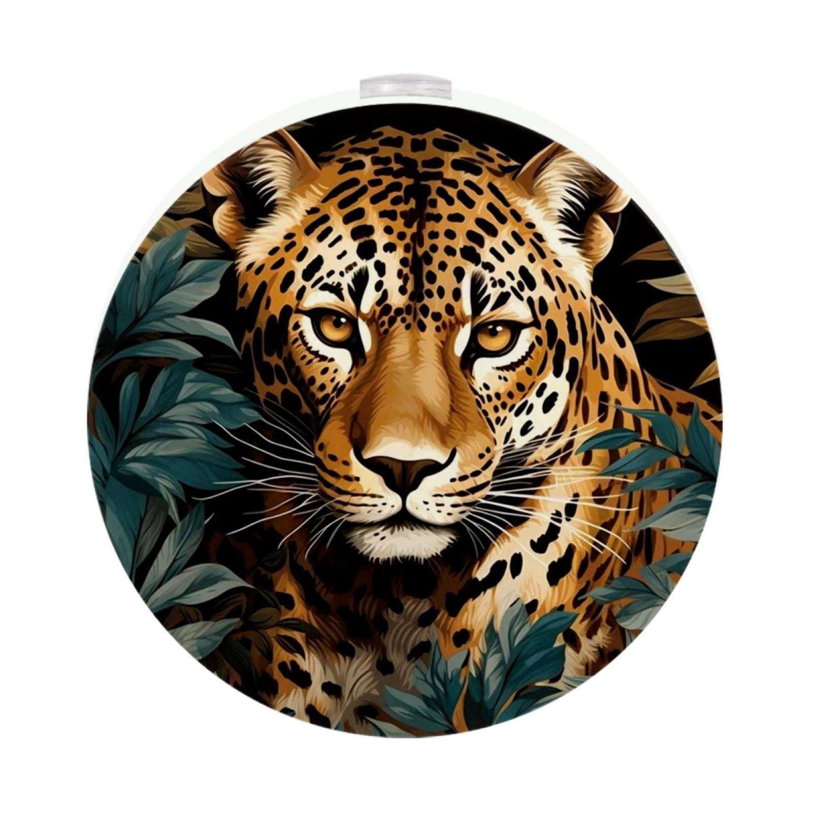 Leopard LED Round Night Light - 2PCS, Plug-in Dusk-to-Dawn Sensor ...