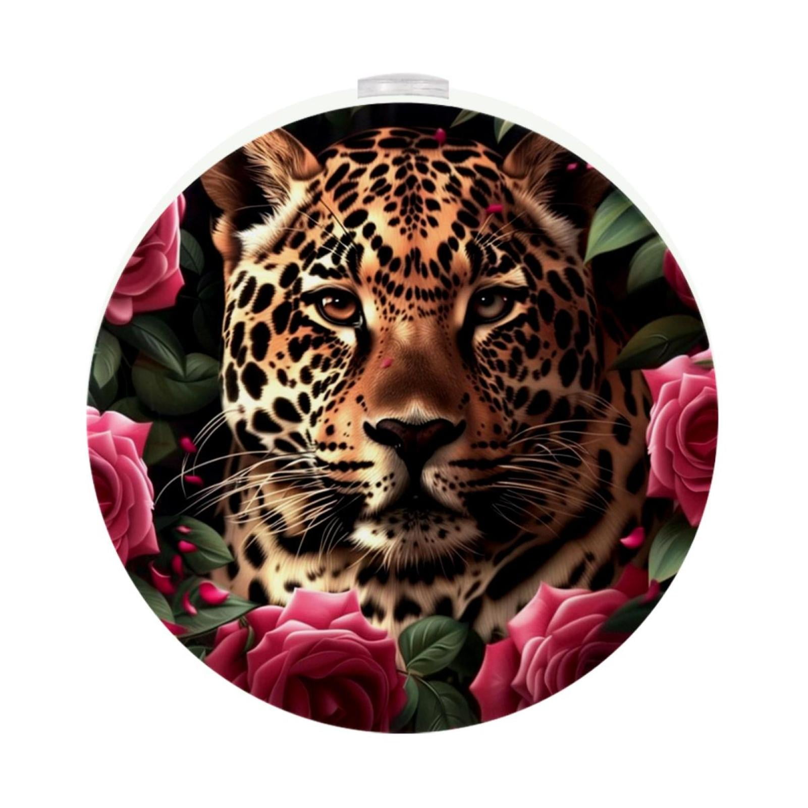 Leopard LED Round Night Light-2PCS, Plug-in Dusk to Dawn Sensor Wall ...