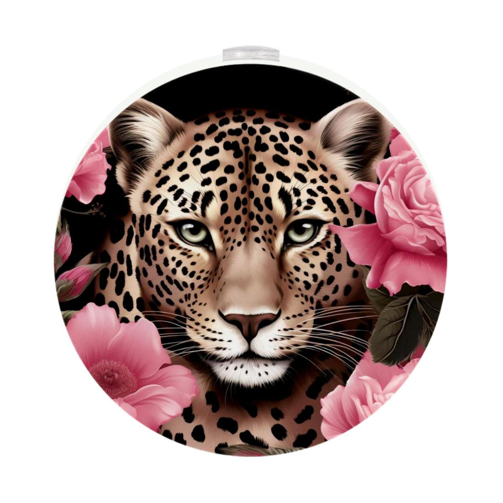 Leopard LED Round Night Light-2PCS, Plug-in Mini Wall Socket Soft White ...