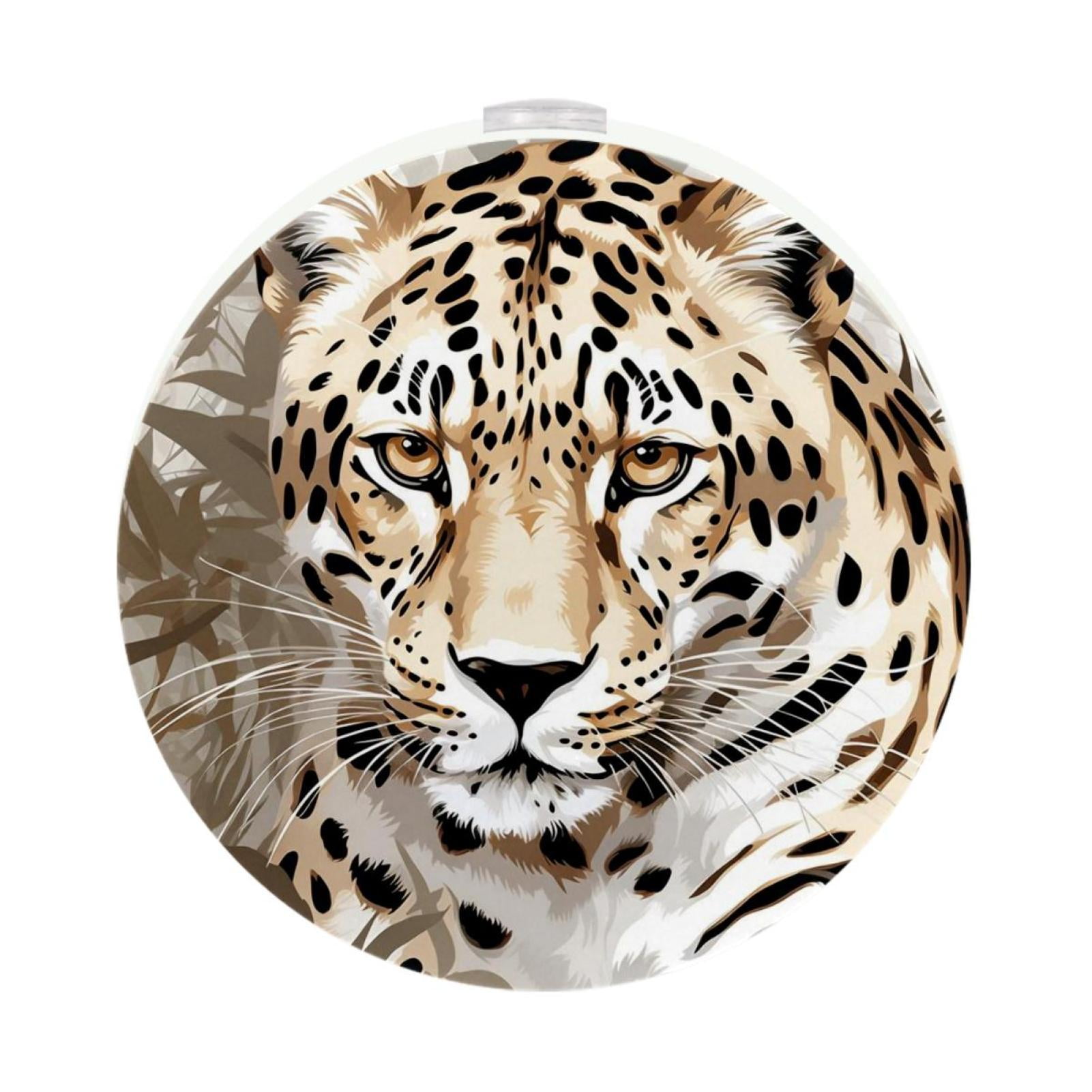 Leopard LED Round Night Light-2PCS, Plug-in Mini Wall Socket Soft White ...