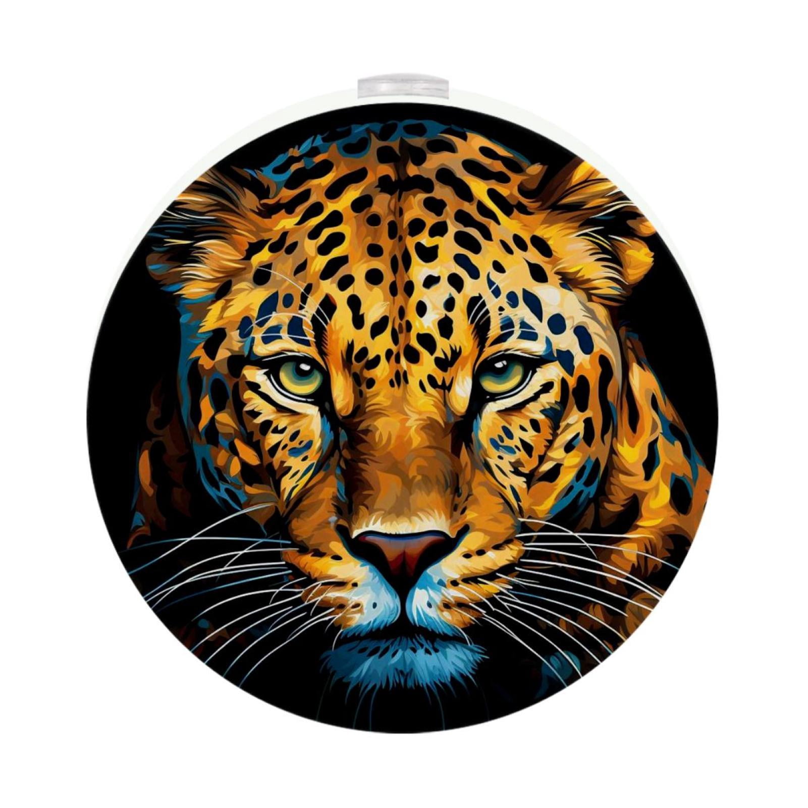 Leopard LED Round Night Light-2PCS, Plug-in Mini Wall Socket Soft White ...