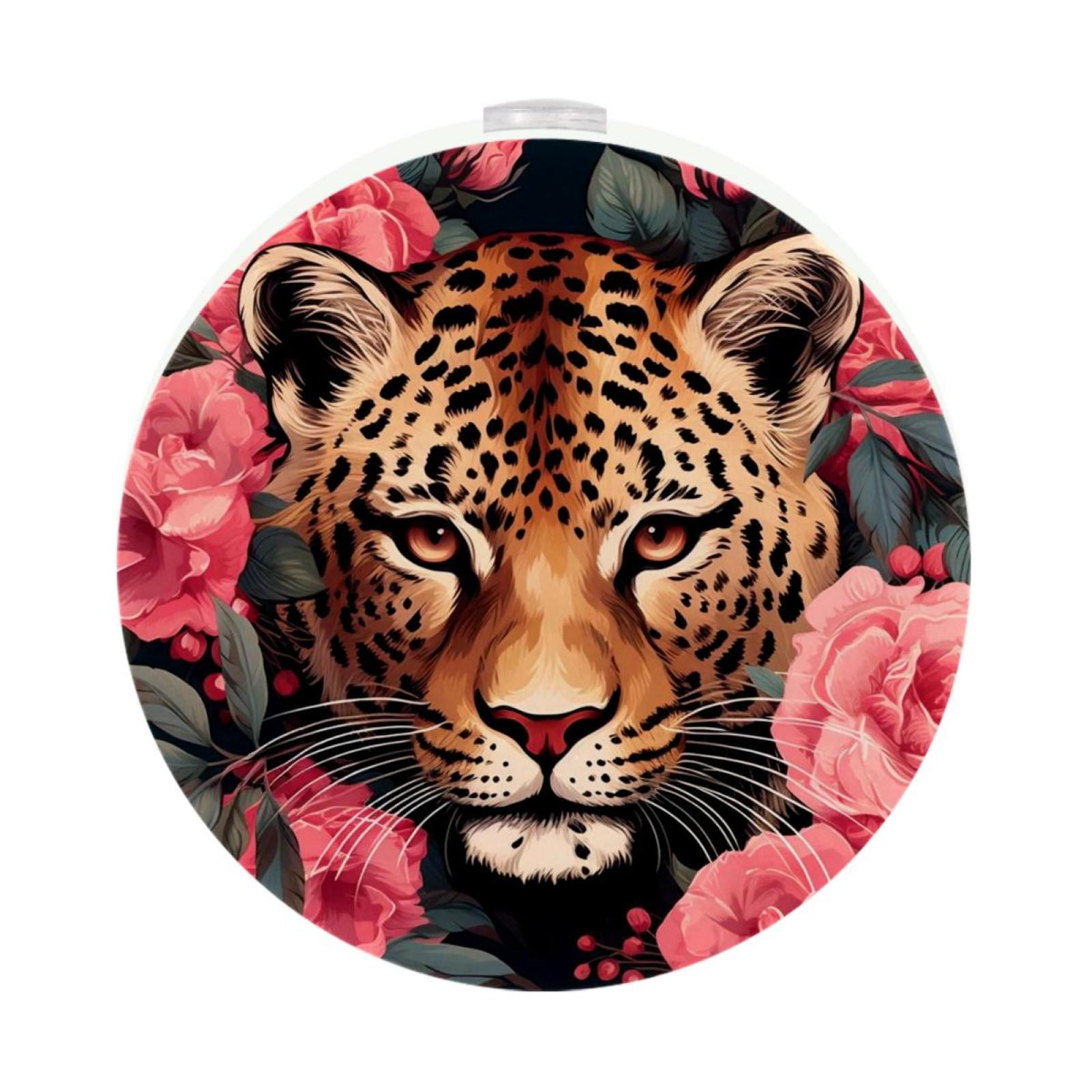 Leopard LED Round Night Light-2PCS, Plug-in Mini Wall Socket Soft White ...