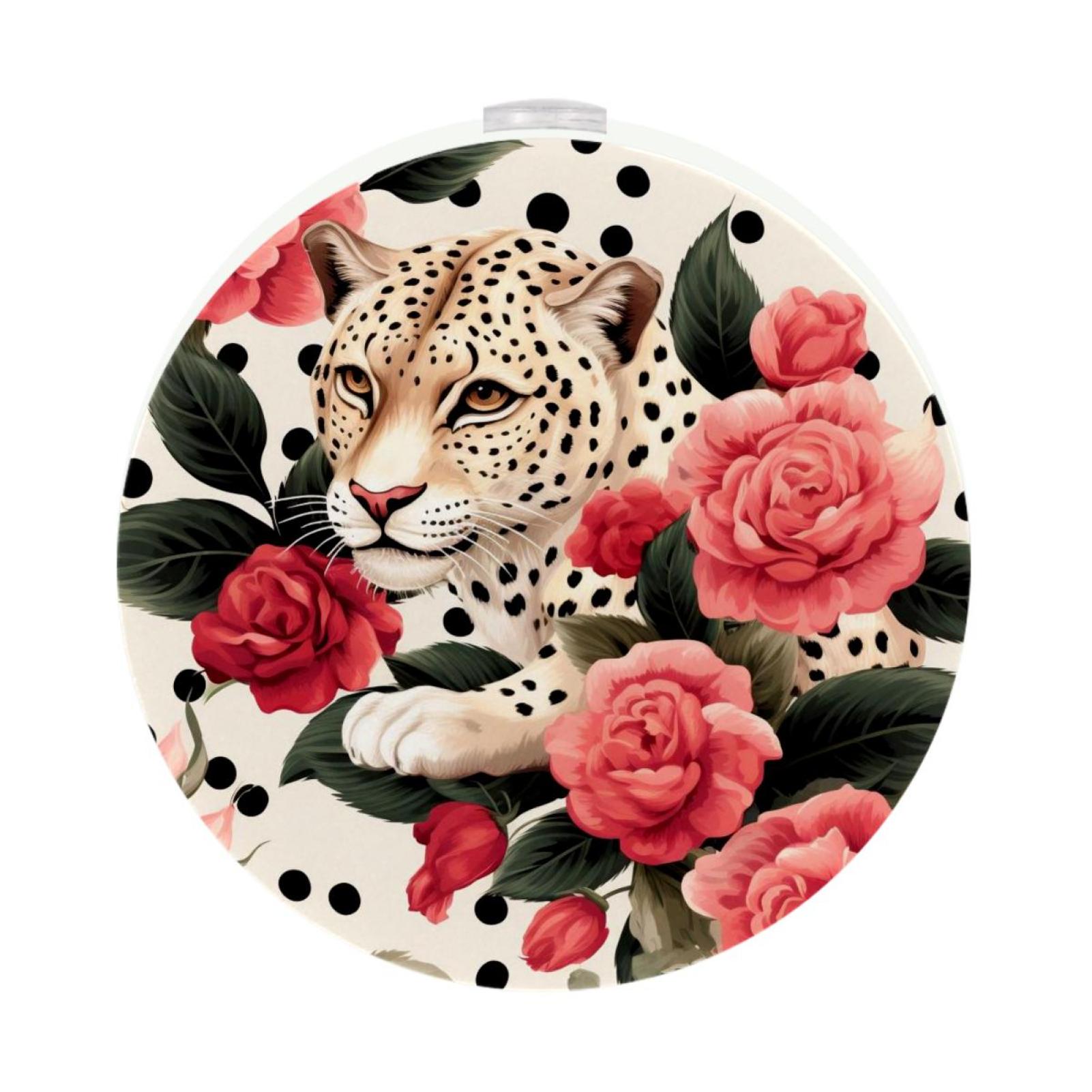 Leopard LED Round Night Light-2PCS, Plug-in Wall Lamp with Dusk to Dawn ...