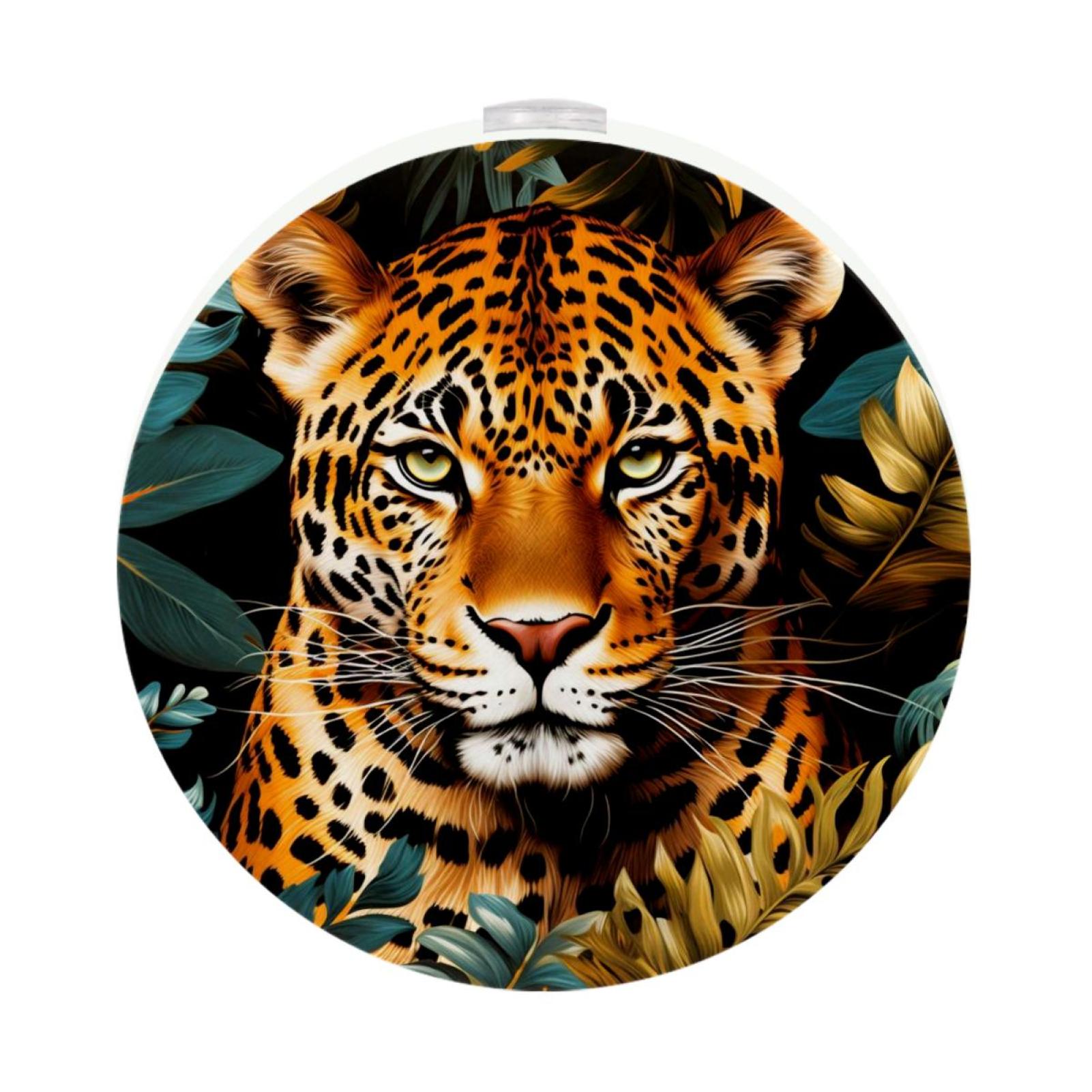 Leopard LED Round Night Light-2PCS for Nursery and Bedroom, Plug-in ...