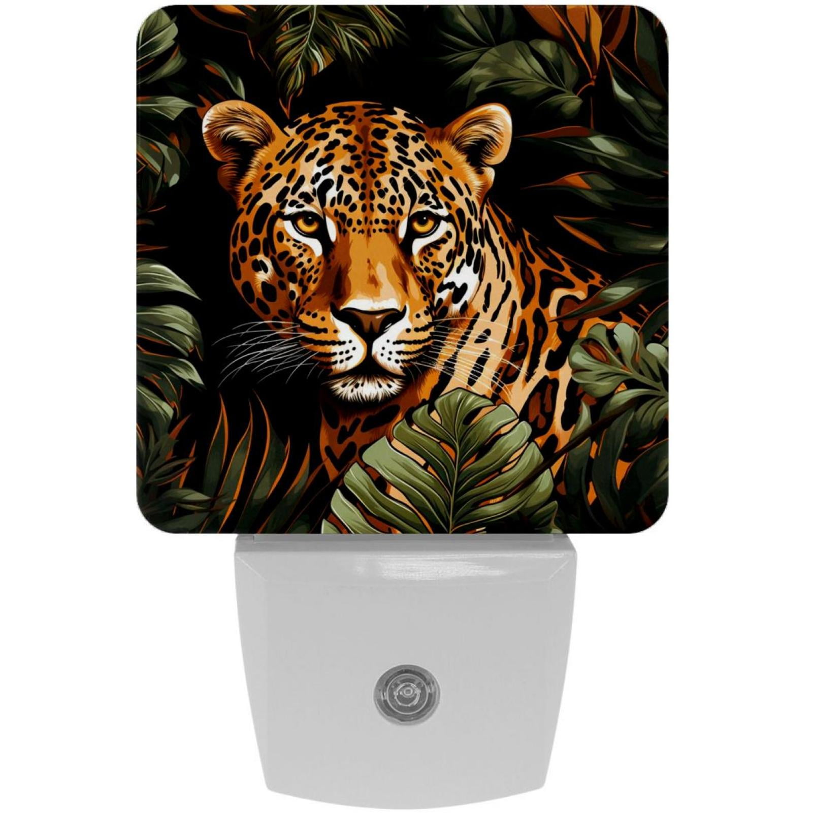 Leopard LED Square Night Lights - Bright and Compact Bedroom or ...