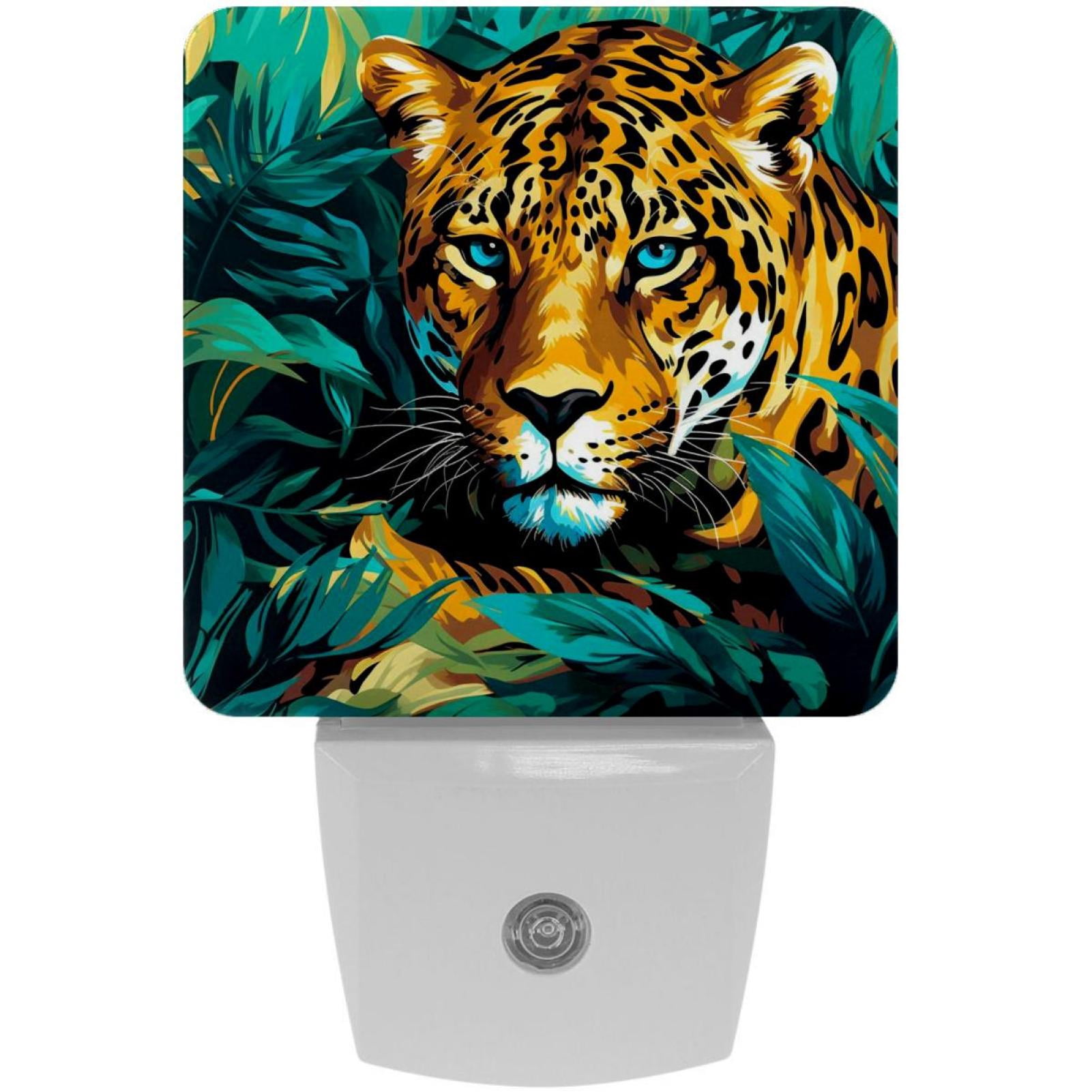 Leopard LED Square Night Lights - Bright and Compact Bedroom or ...