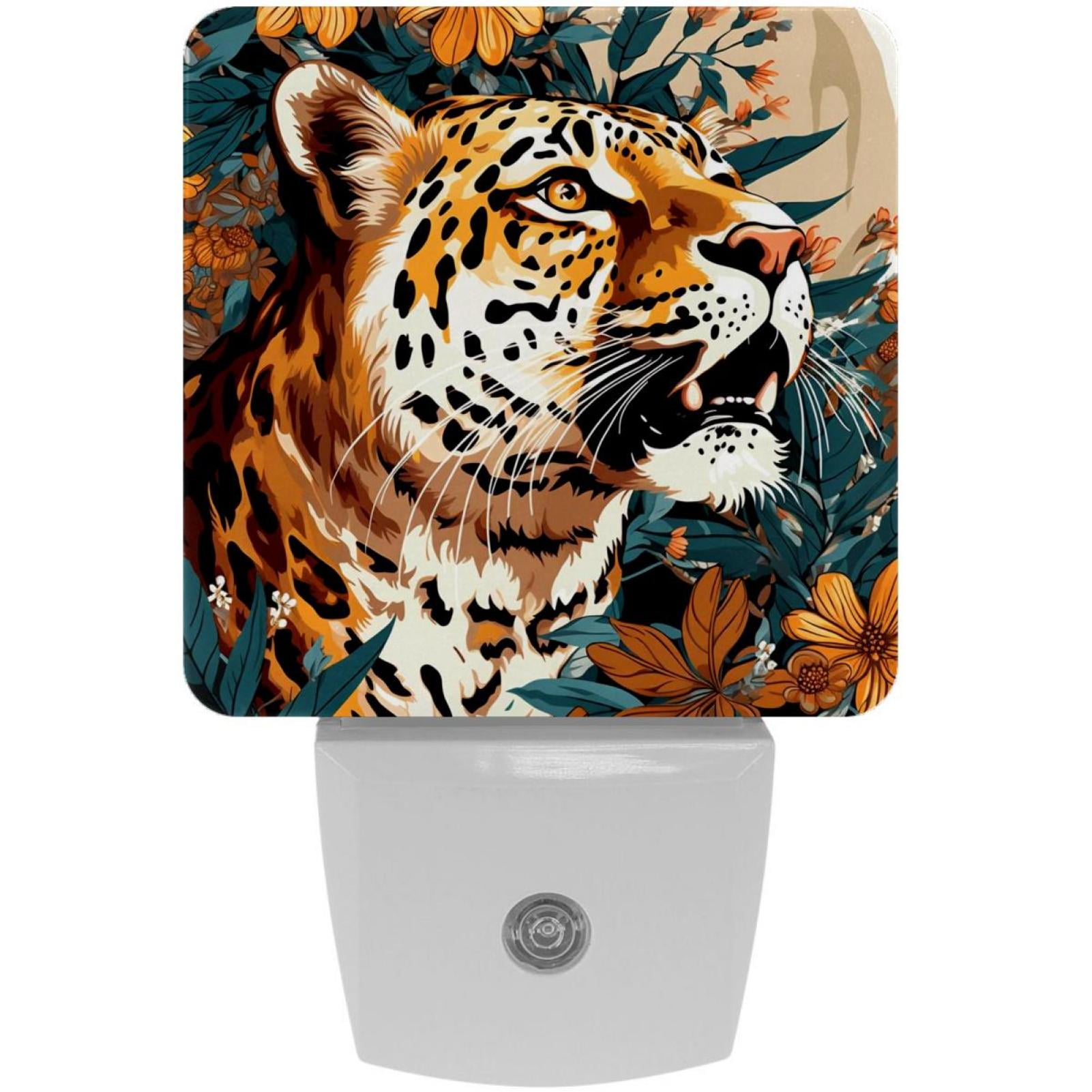 Leopard LED Square Night Lights - Portable and Stylish for Bedroom and ...