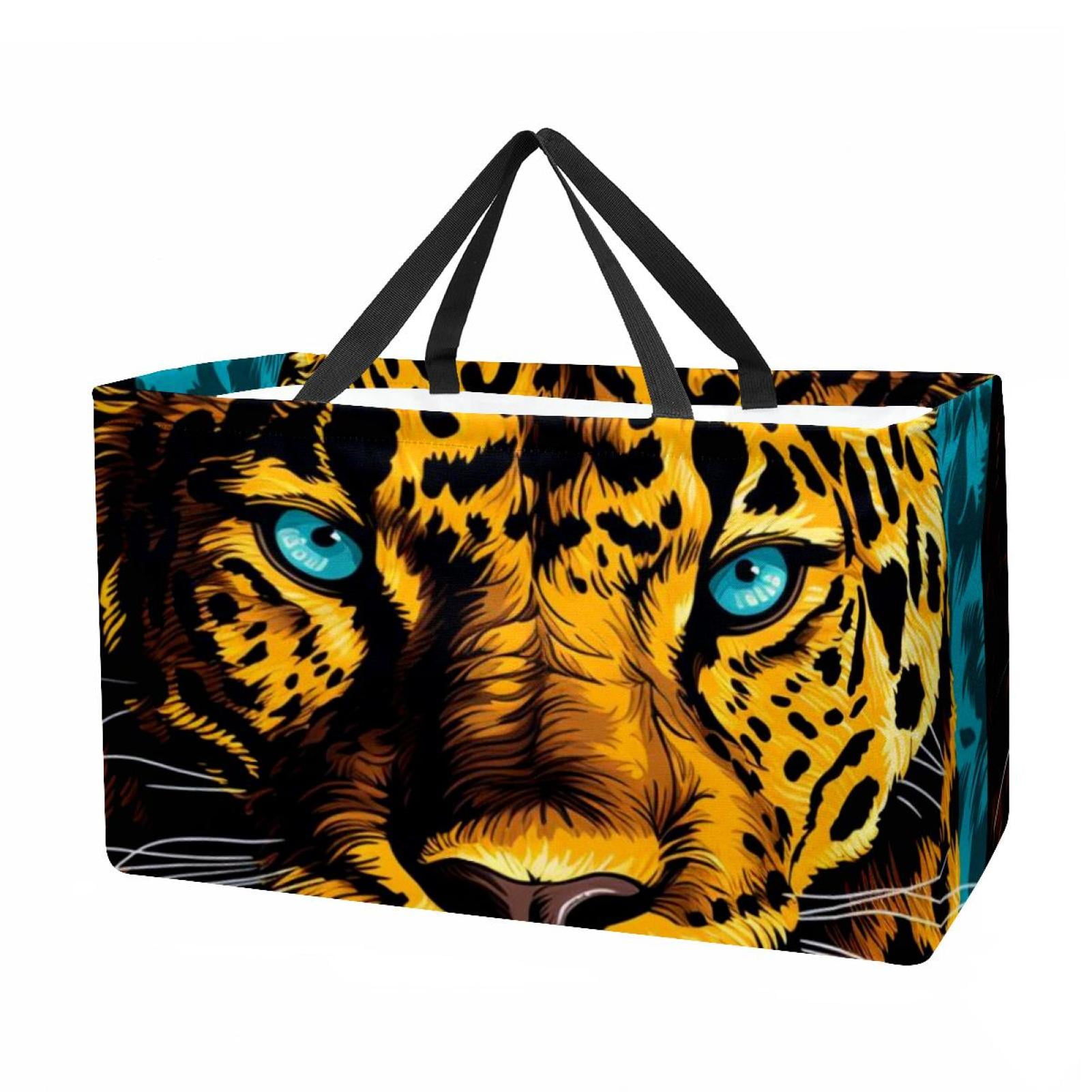 Leopard Large Capacity Foldable Oxford Cloth Picnic Basket - Reusable ...