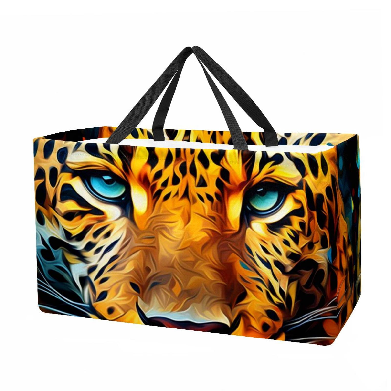 Leopard Large Capacity Foldable Oxford Cloth Picnic Basket - Reusable ...