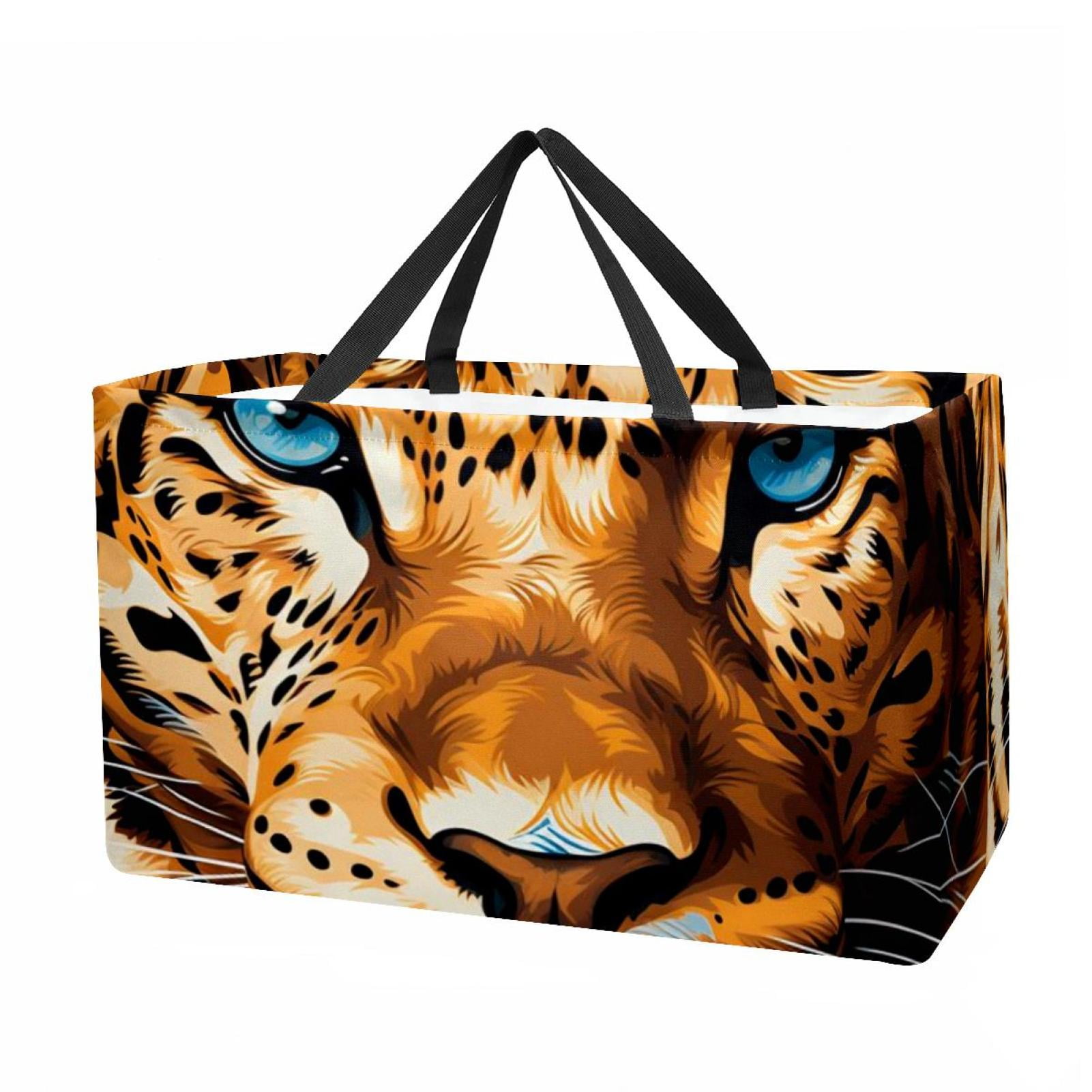 Leopard Large Capacity Foldable Oxford Cloth Picnic Basket - Reusable ...