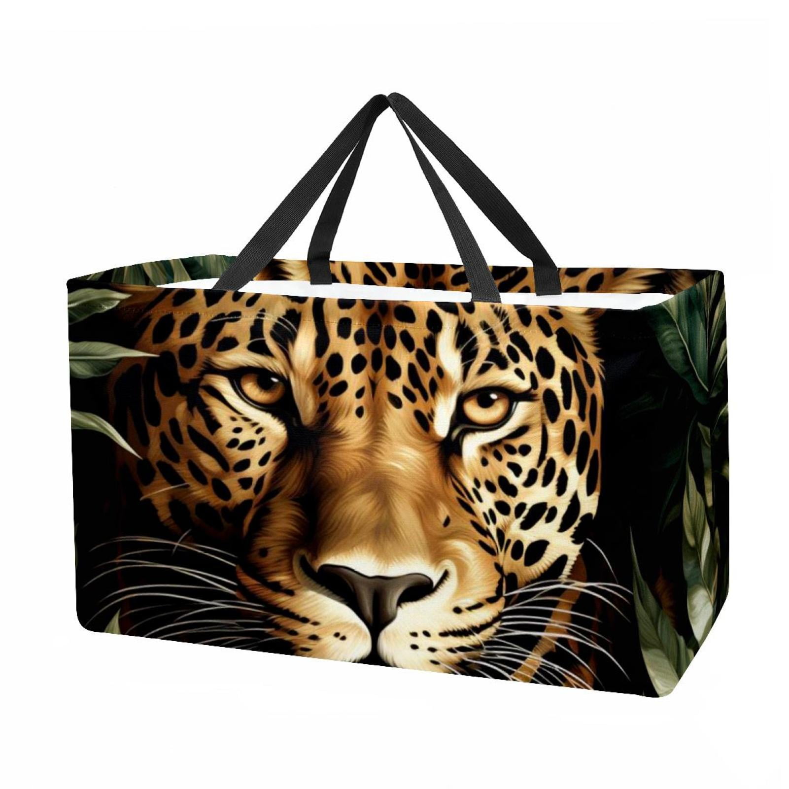Leopard Large Capacity Reusable Foldable Oxford Cloth Storage Bin Cube ...