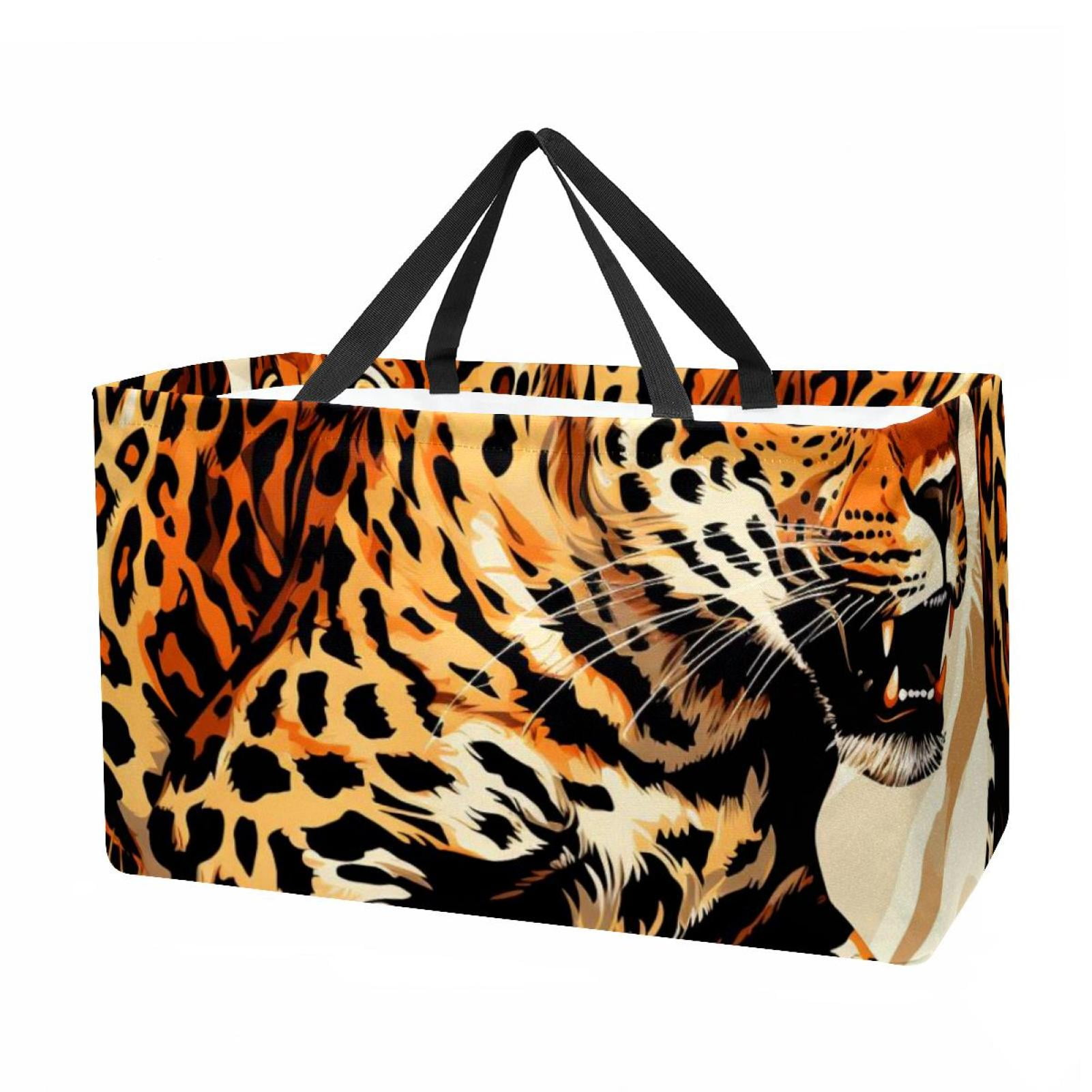 Leopard Large Capacity Reusable Foldable Oxford Cloth Storage Bin Cube ...