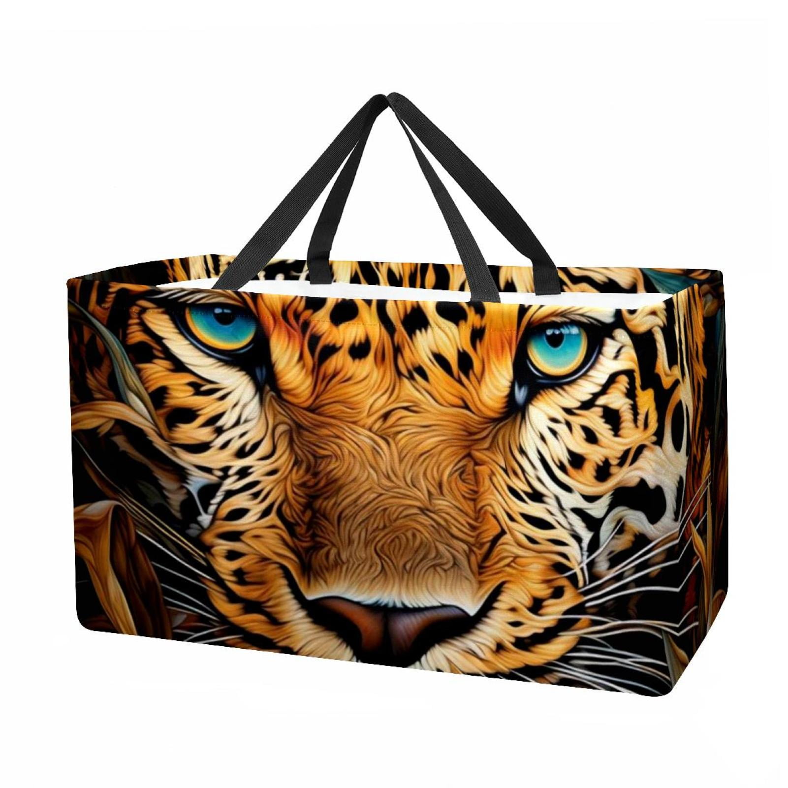 Leopard Large Capacity Reusable Foldable Oxford Cloth Storage Bin Cube ...