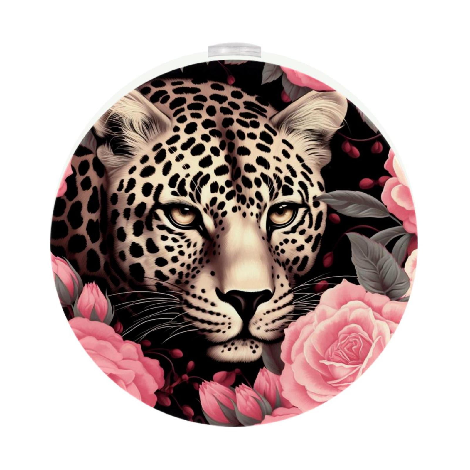 Leopard Led Round Night Light-2pcs, Gentle Glow Plug in Wall Lamp for ...