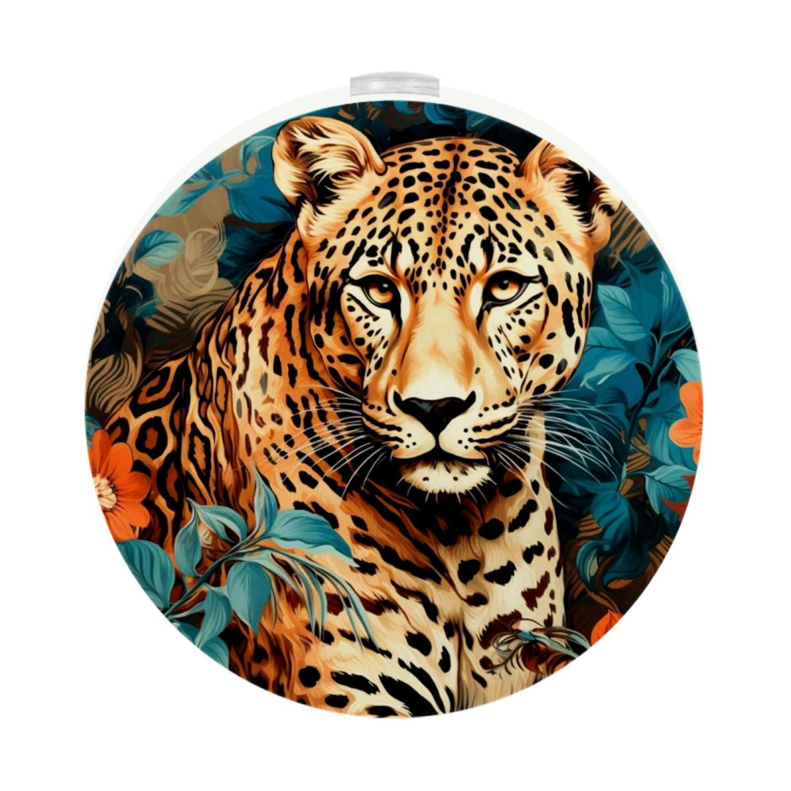 Leopard Led Round Night Light-2pcs, Gentle Glow Plug in Wall Lamp for ...