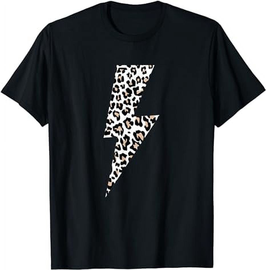 Leopard Lightning Bolt Cheetah Animal Print T-Shirt - Walmart.com