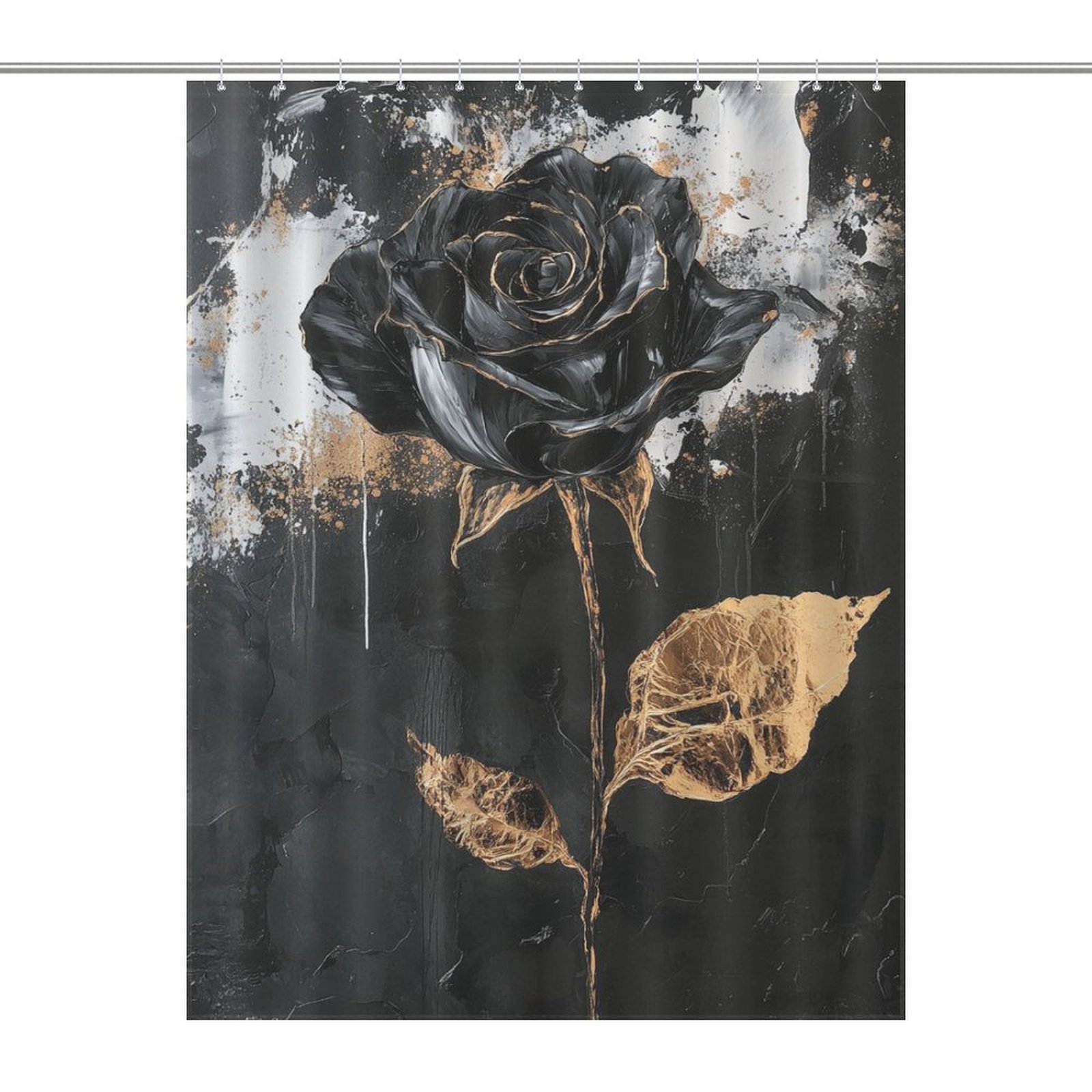 Leopard Lion Rose Cloth Fabric Bathroom Decor Set with Hooks - Walmart.com