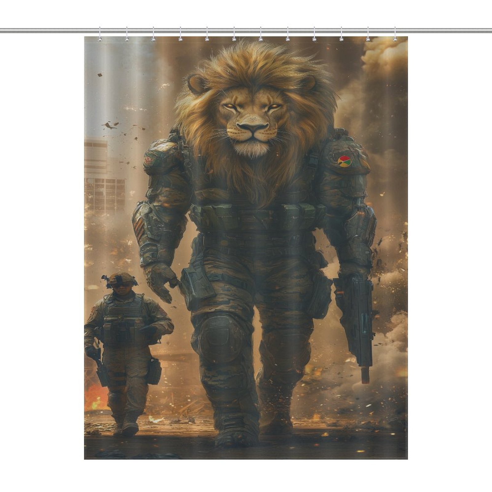 Leopard Lion Rose Cloth Fabric Bathroom Decor Set with Hooks - Walmart.com