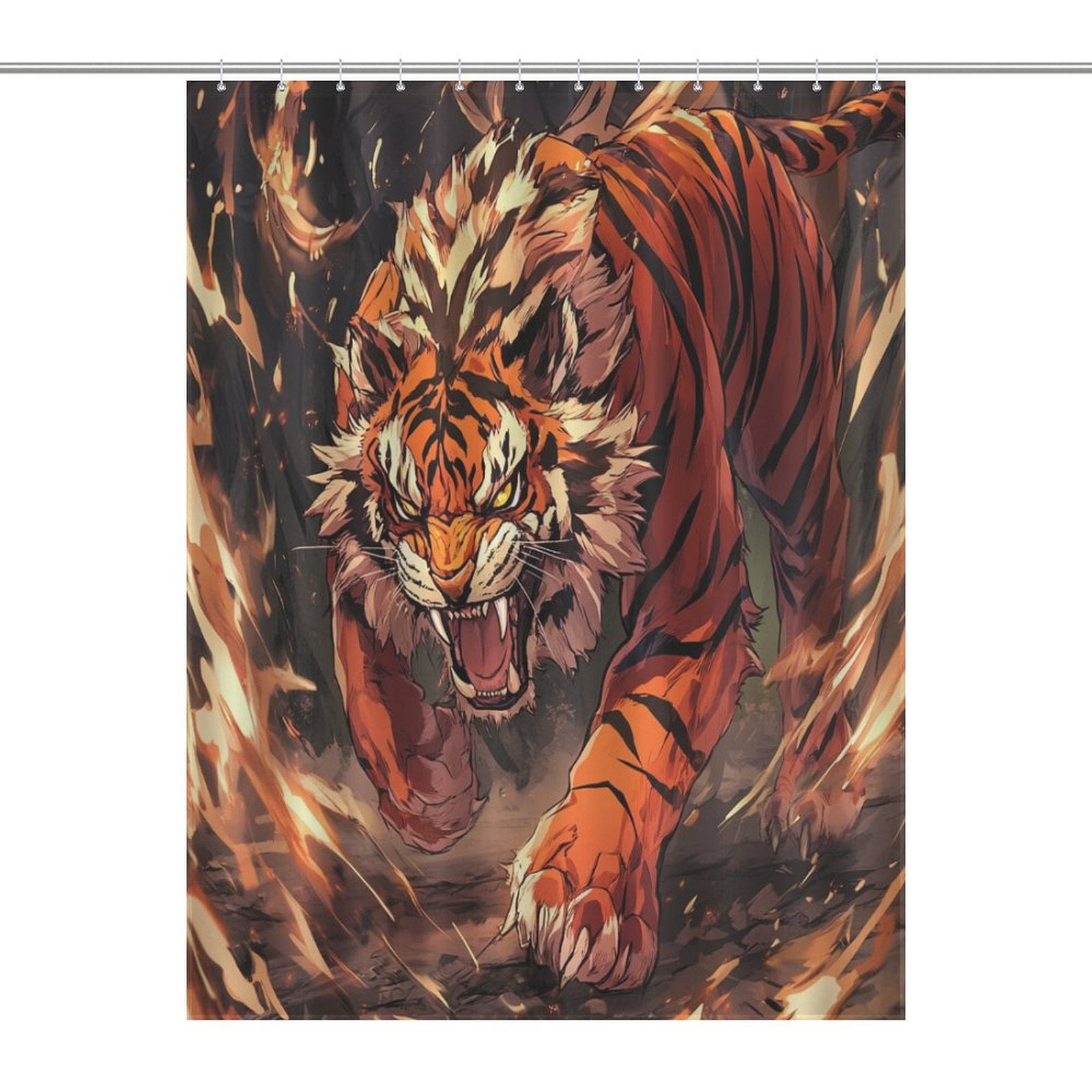 Leopard Lion Rose Cloth Fabric Bathroom Decor Set with Hooks - Walmart.com
