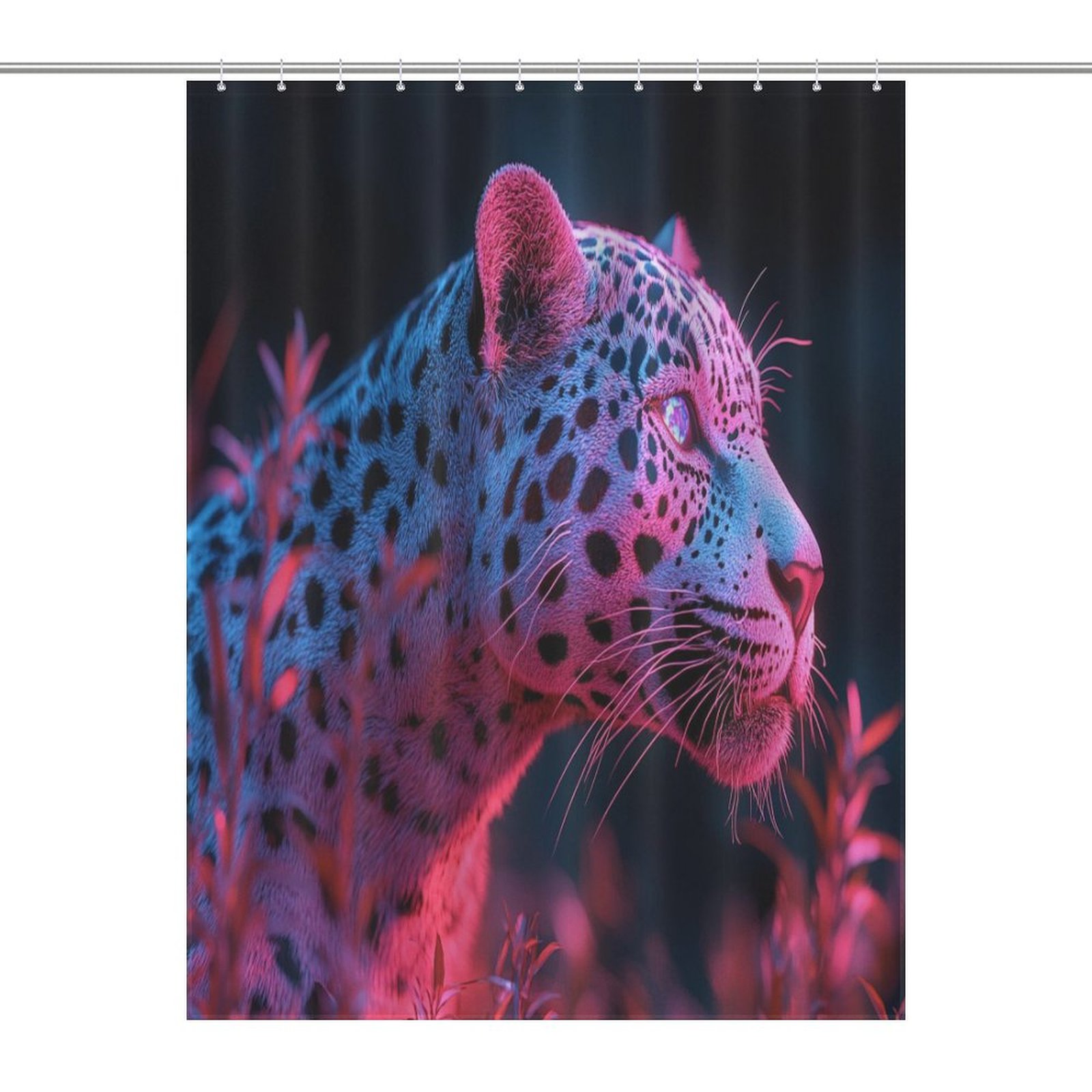 Leopard Lion Rose Cloth Fabric Bathroom Decor Set with Hooks - Walmart.com