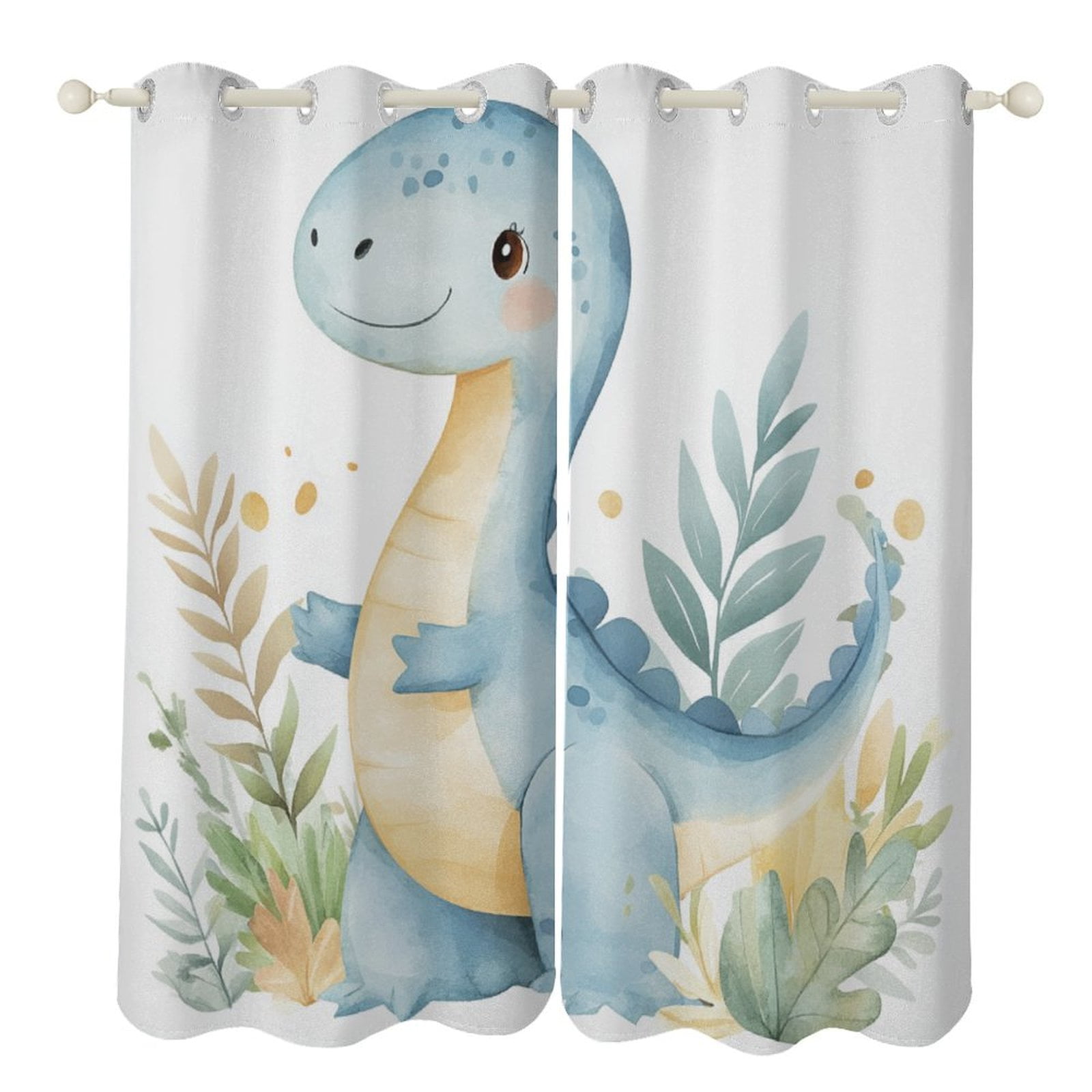 Leopard Lion Rose Grommet Blackout Curtains for Bedroom And Living Room ...