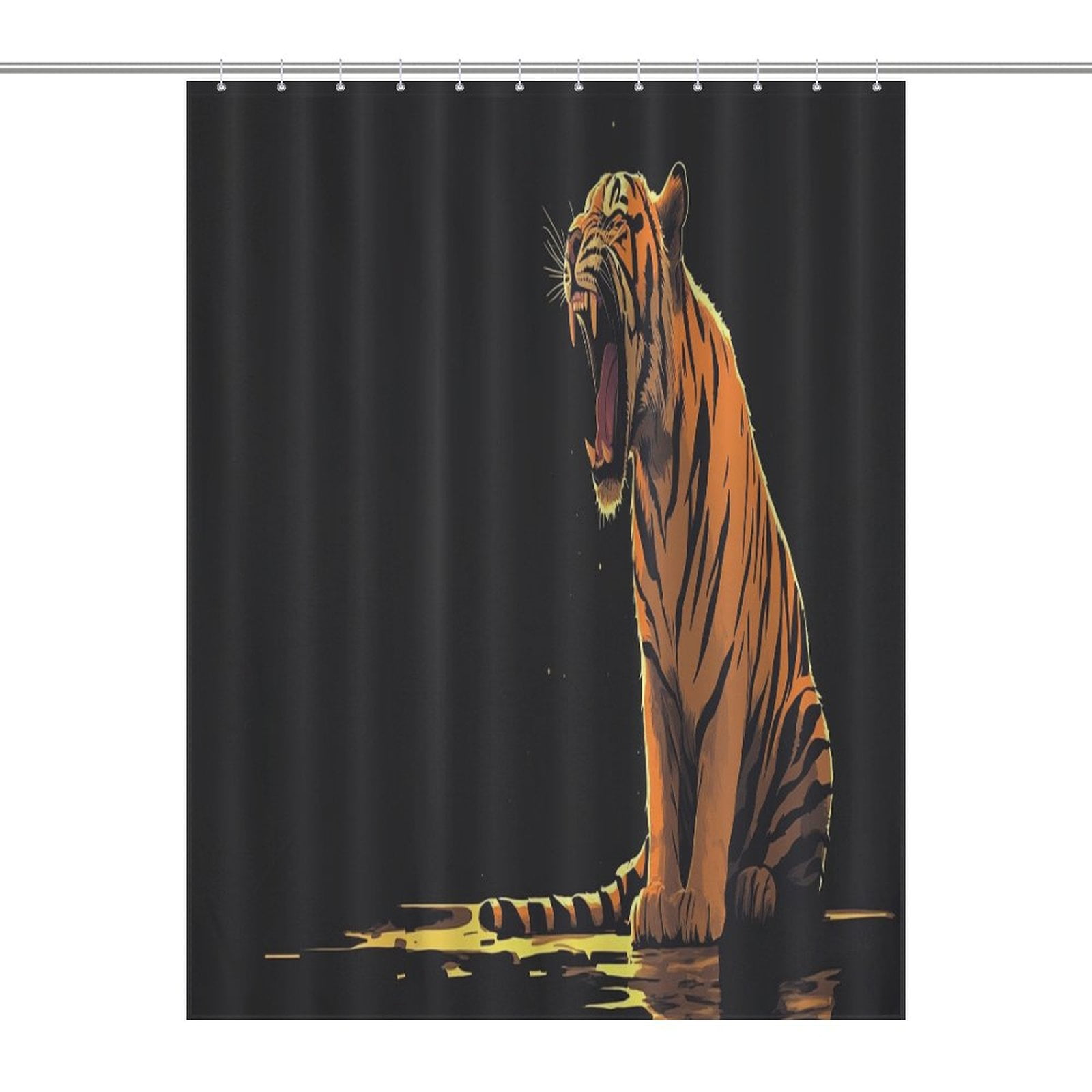 Leopard Lion Rose Shower Curtain , Enchanted Forest Scenic Bathroom ...