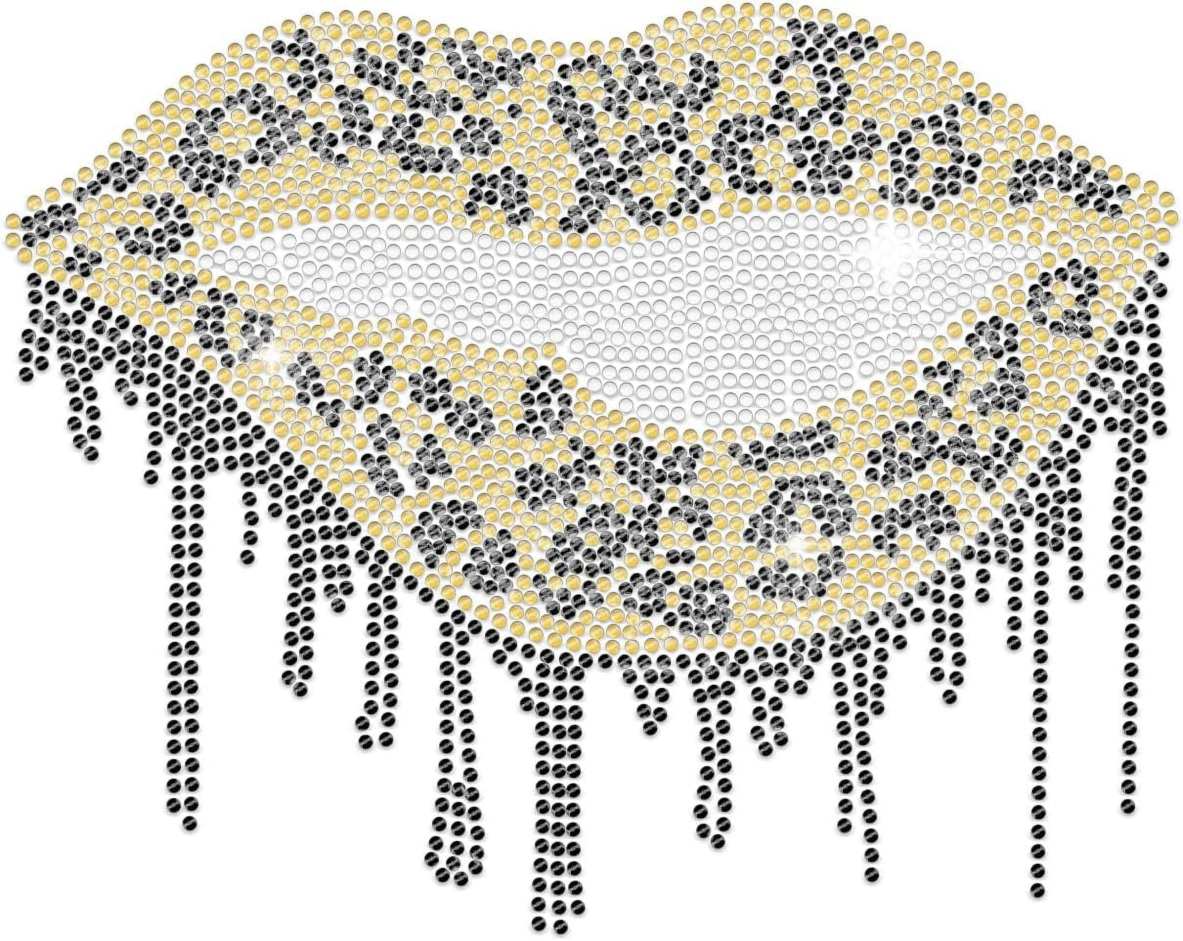 Leopard Lip Rhinestone Iron on Transfer Lip Rhinestone Heat Transfer ...