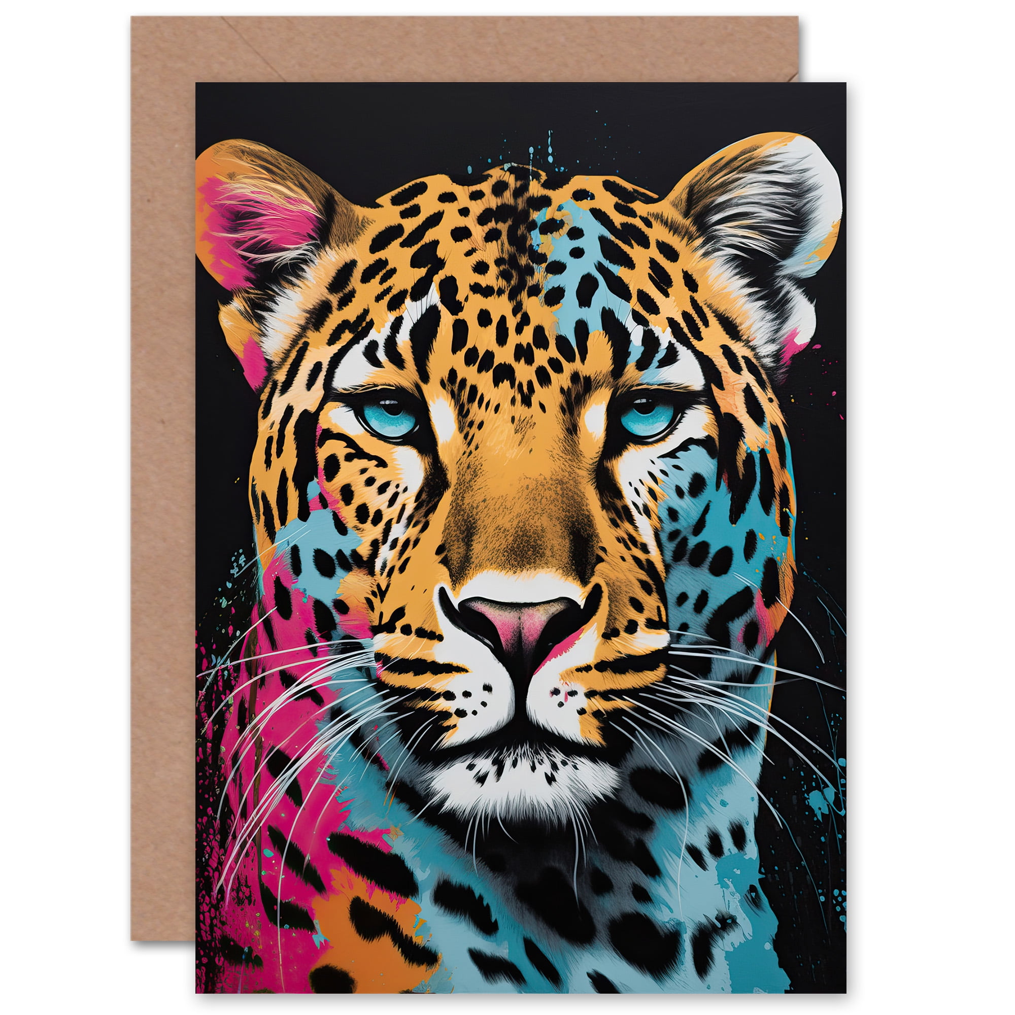 Leopard Lounge Pop Art for Him or Her Man Woman Birthday Thank You ...