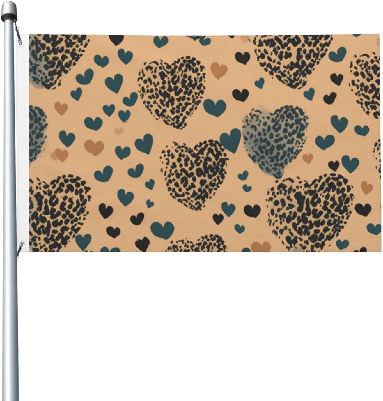 Leopard Love Flag 4.85x8 ft Flags for Outside Funny Banner Garden Flag ...