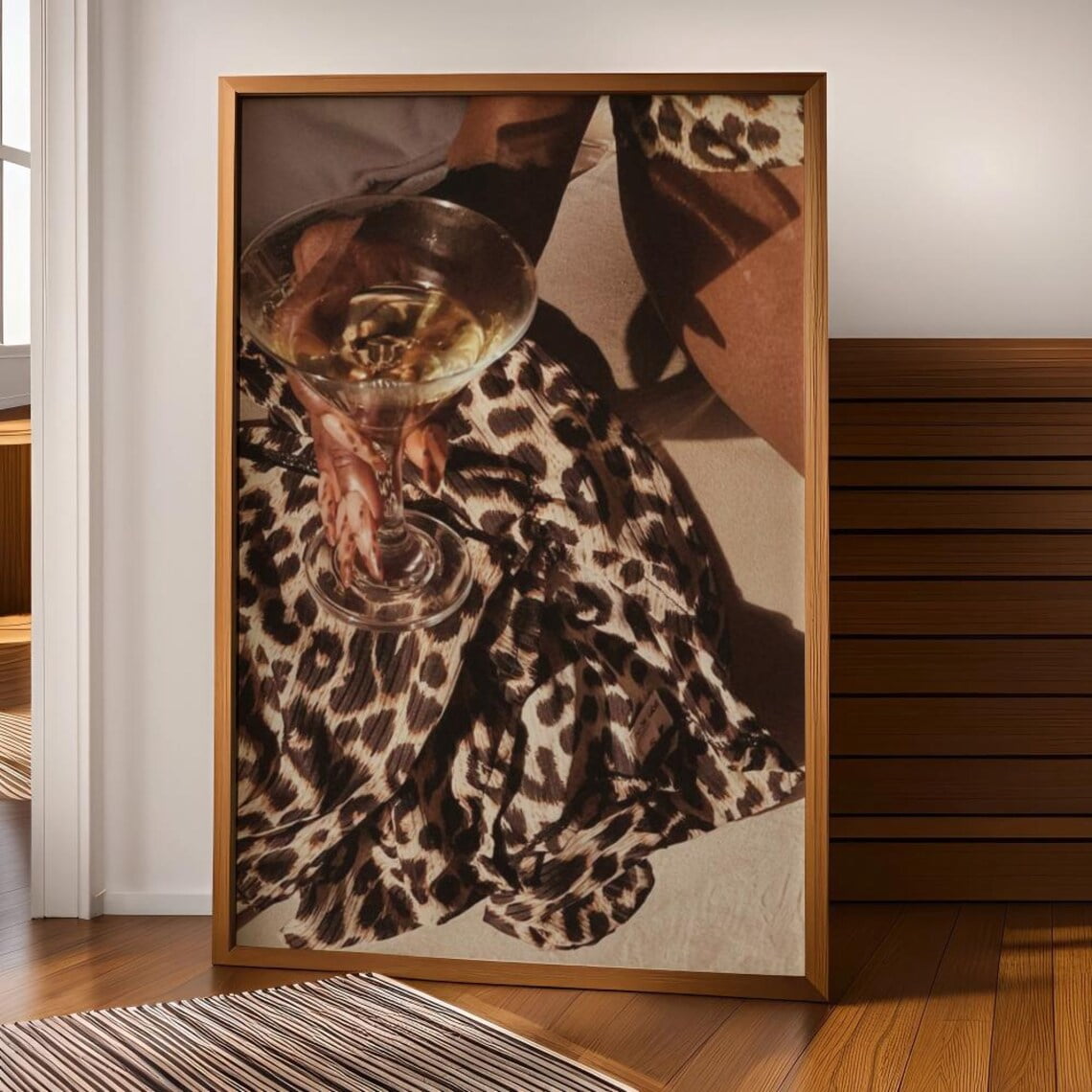 Leopard Martini Art Poster Glam Fashionista Decor Poster, Unframed ...