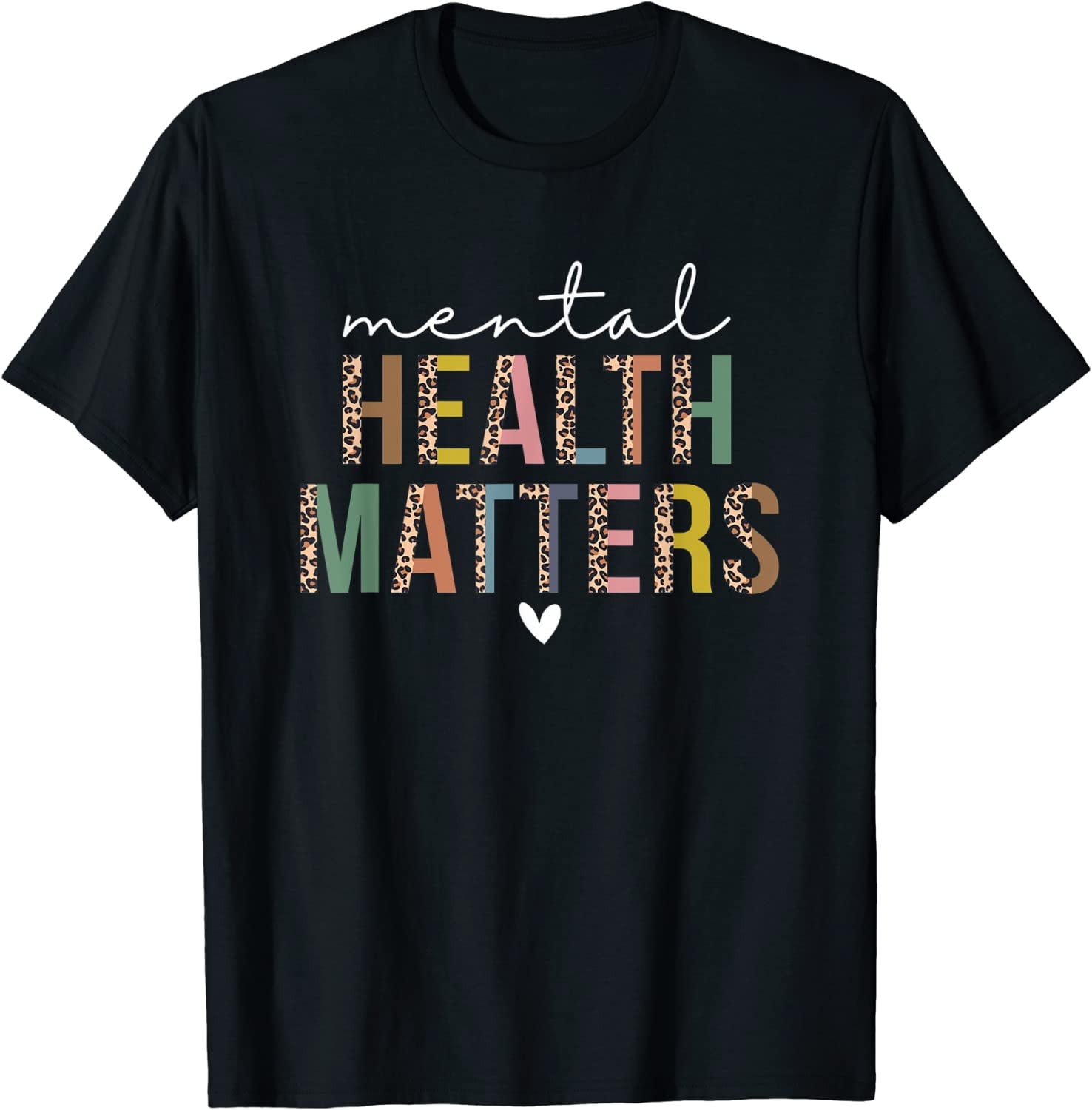 Leopard Mental Health Matters Human Brain Illness Awareness T-Shirt ...