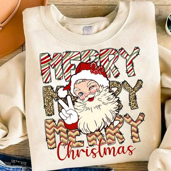 Leopard Merry Christmas, Retro Christmas, Santa Claus, Christmas ...