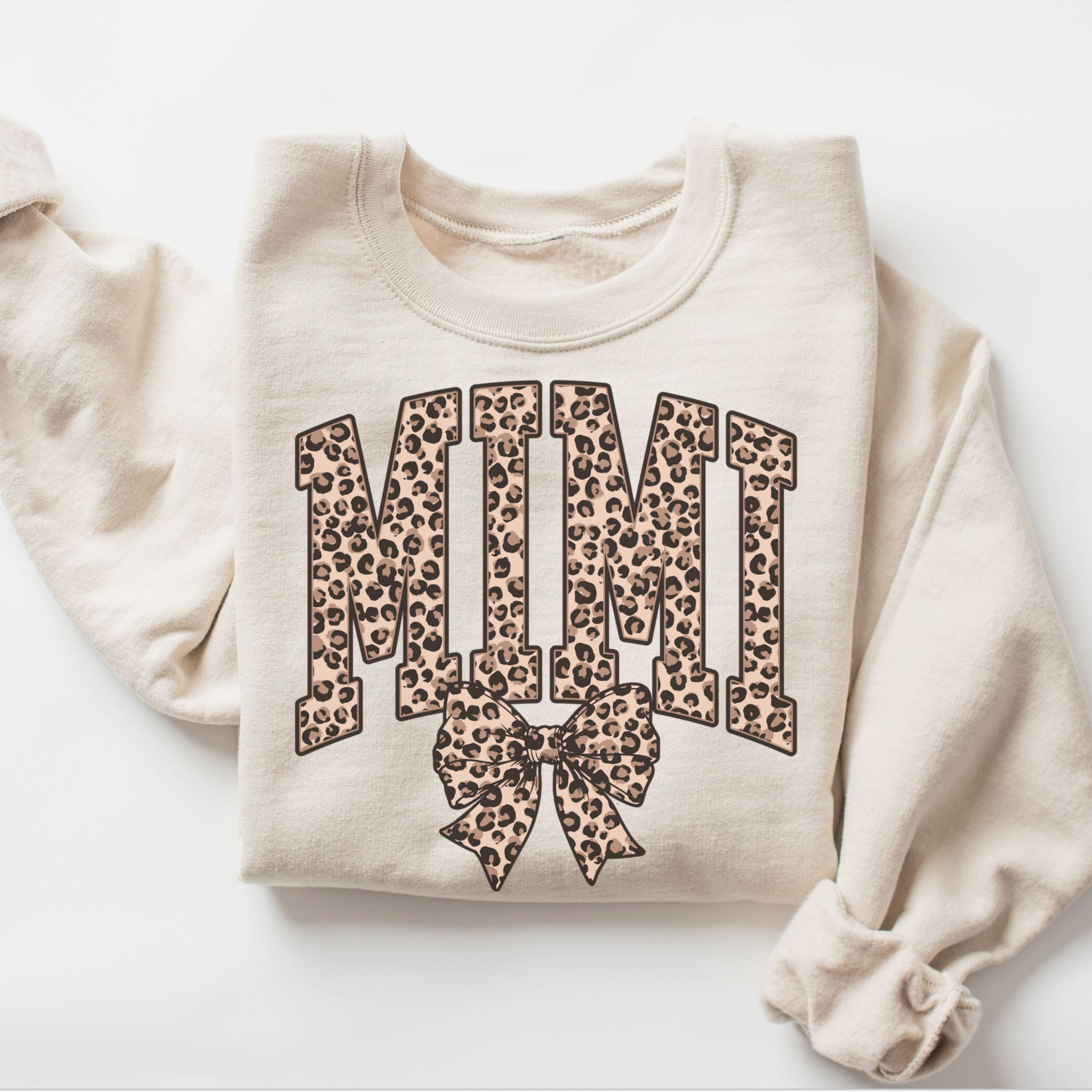 Leopard Mimi T-Shirt, Mimi T-Shirt, Mimi Crewneck, Grandma T-Shirt ...