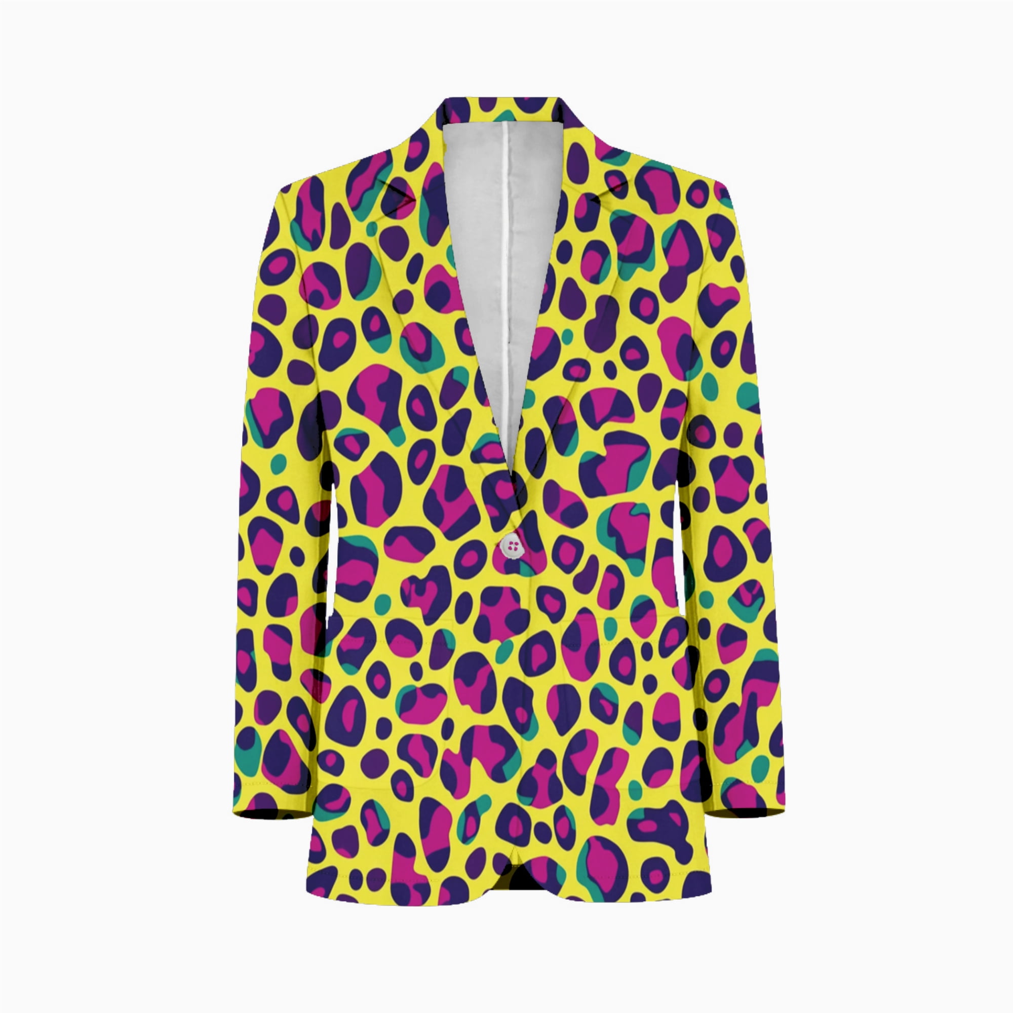 Leopard Neon Customized Men's Suits full man Shawl Collar Gentleman ...