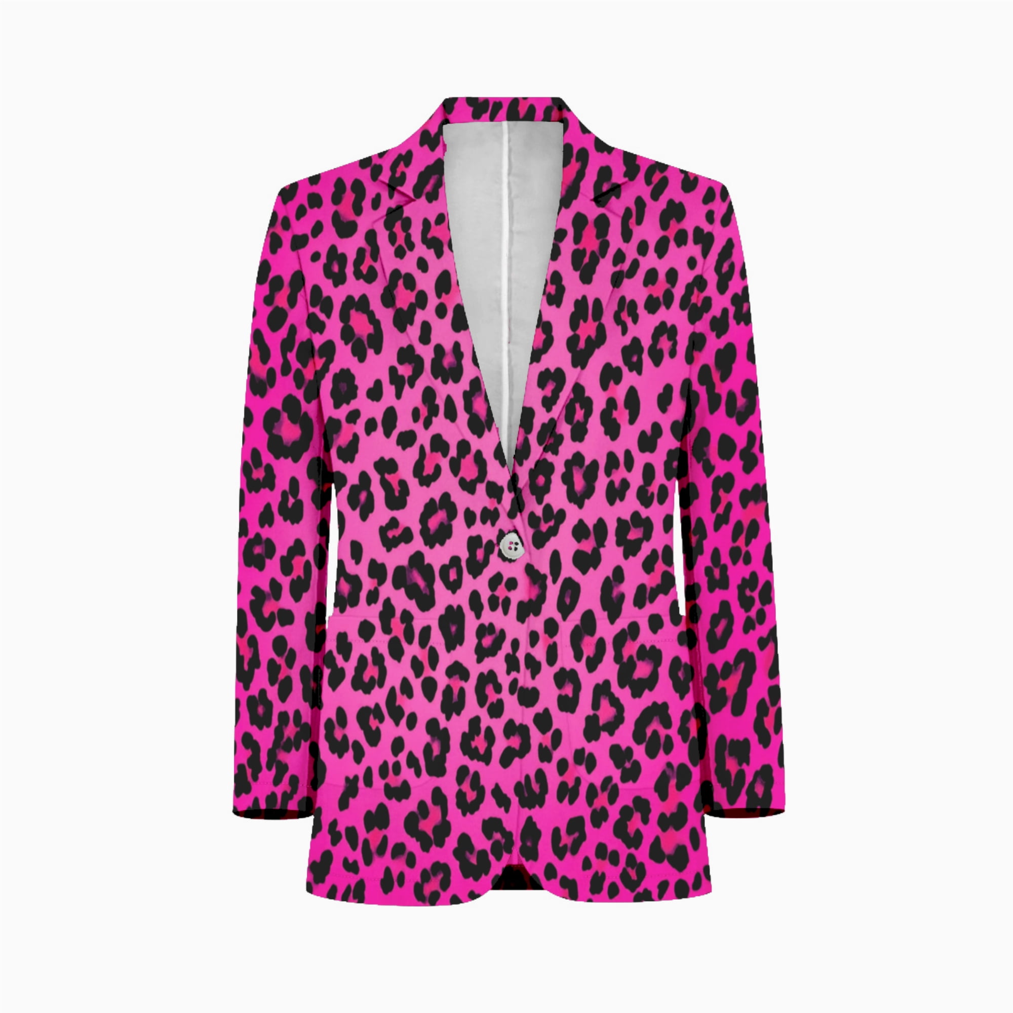 Leopard Neon pink Mens Suits Shawl Collar Slim Fit Suit Mens Groom ...