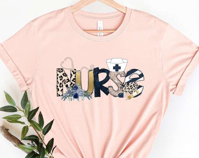 Leopard Nurse Shirt, Leopard Print Nurse Life,Registered Nurse Shirt ...