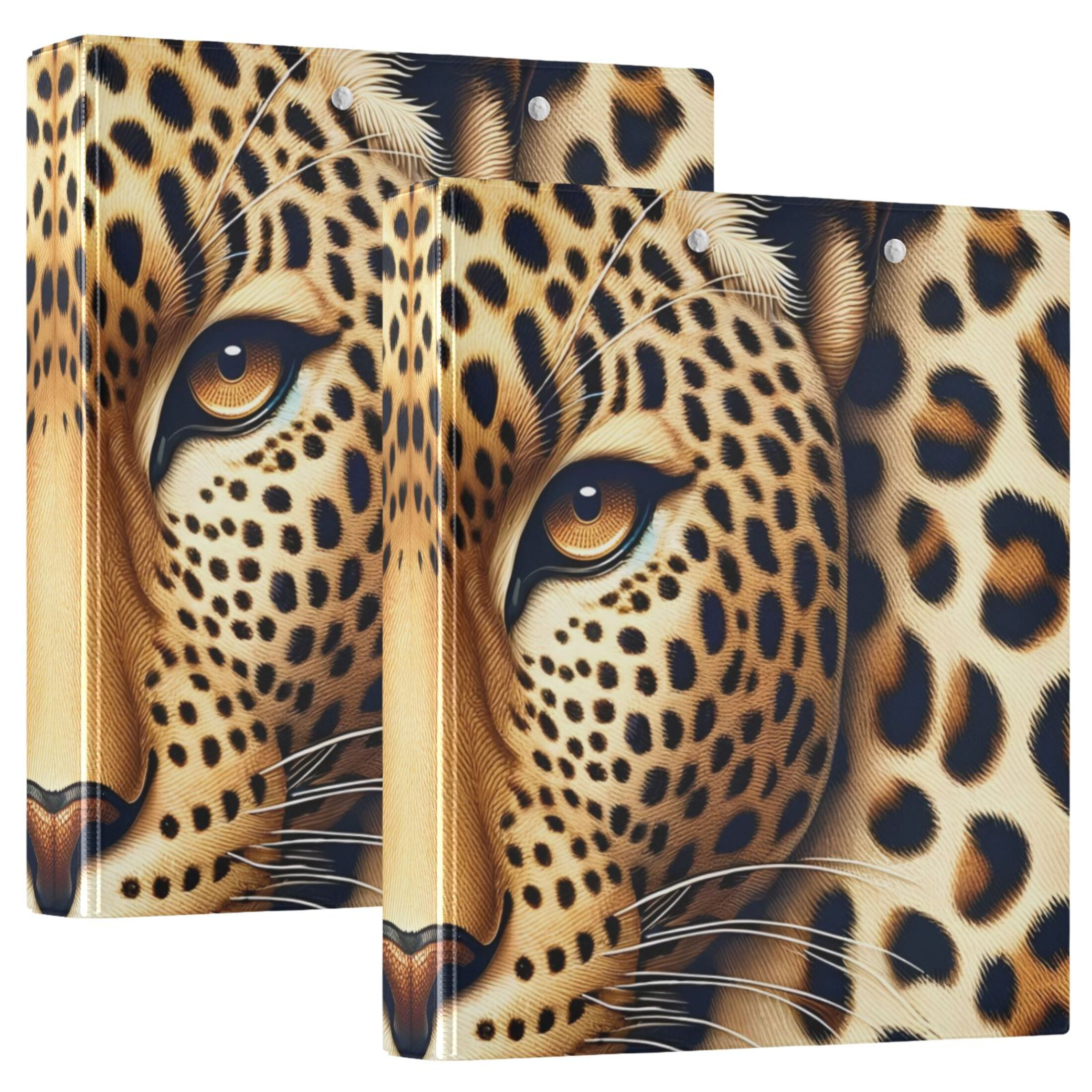 Leopard Of Face 3 Ring Binders 1.5 inch Hardcover File Folders with ...