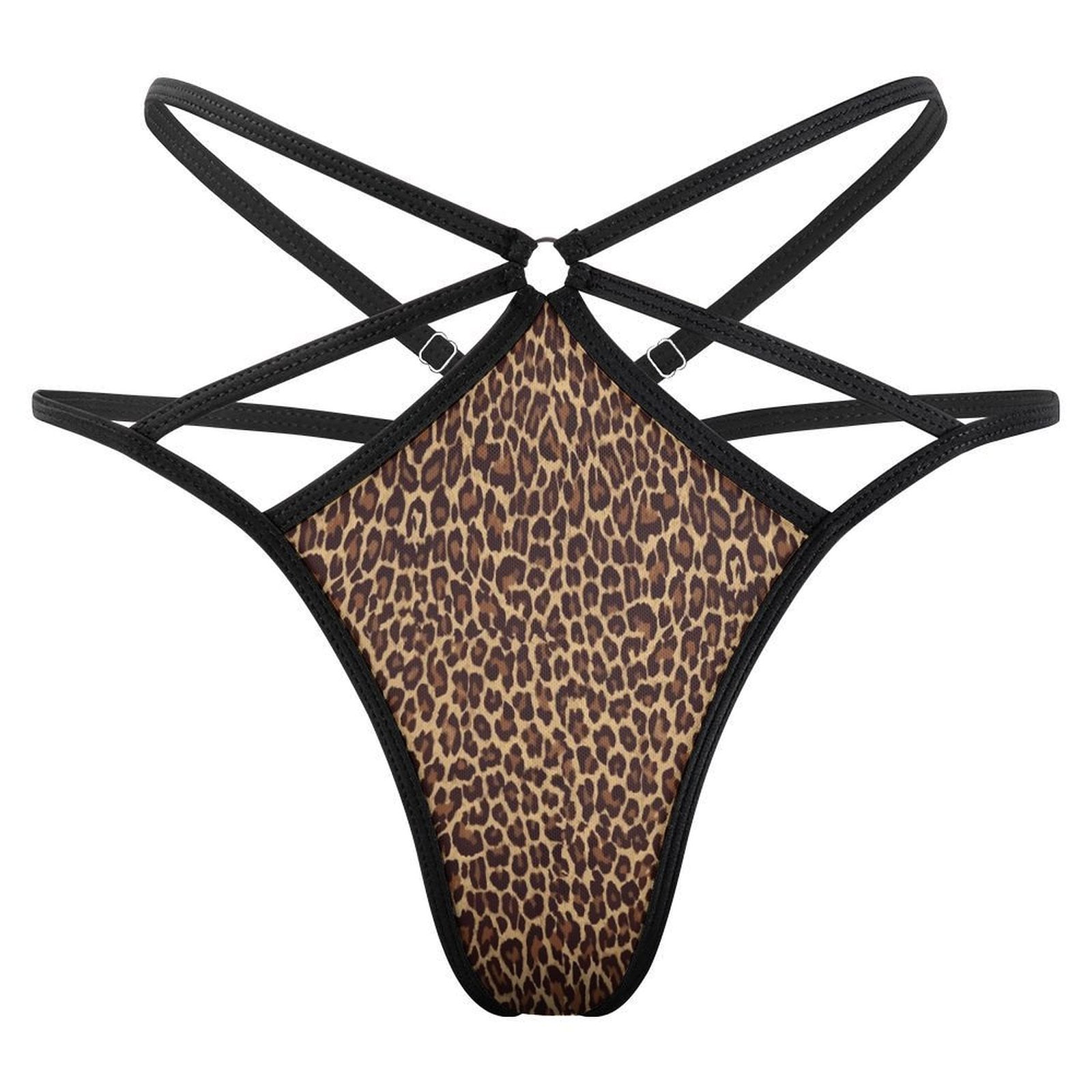 Leopard Open Type Women's Panties Crotch Opening G-strings Thongs ...