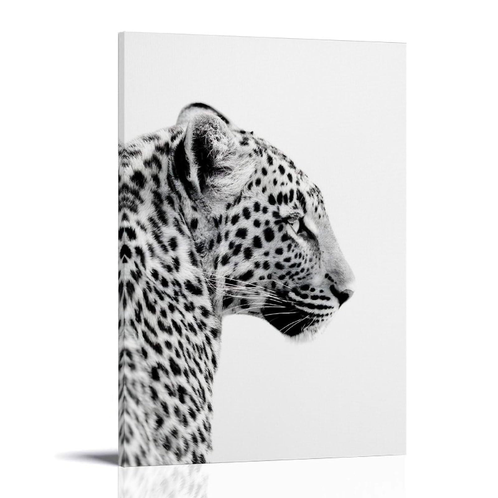 Leopard Overbearing Side Face Poster, Decorative Wall Art Living Room ...
