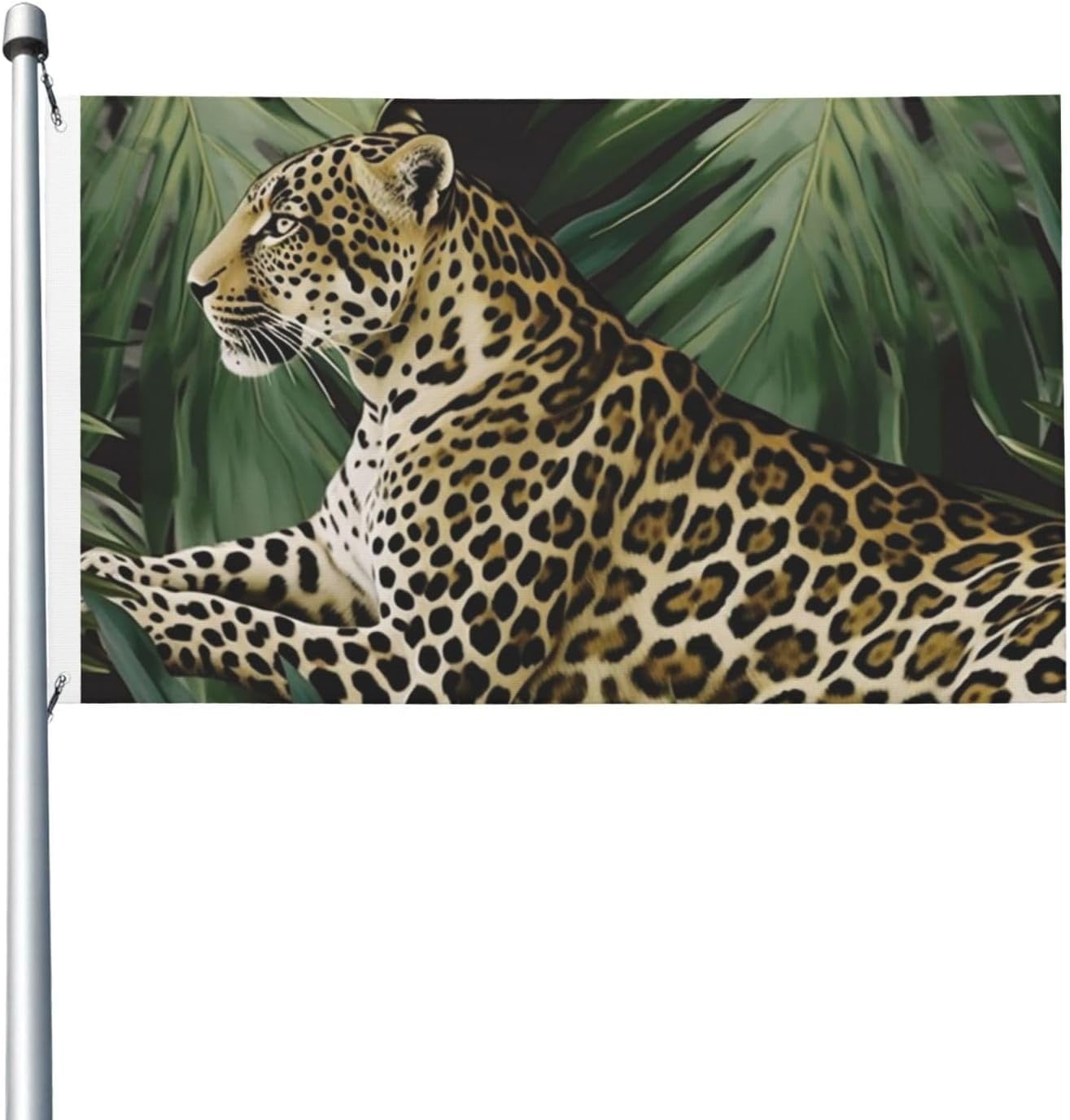 Leopard Palm Leaf Flag 3x5 ft Garden Flag Welcome Spring Summer Garden ...