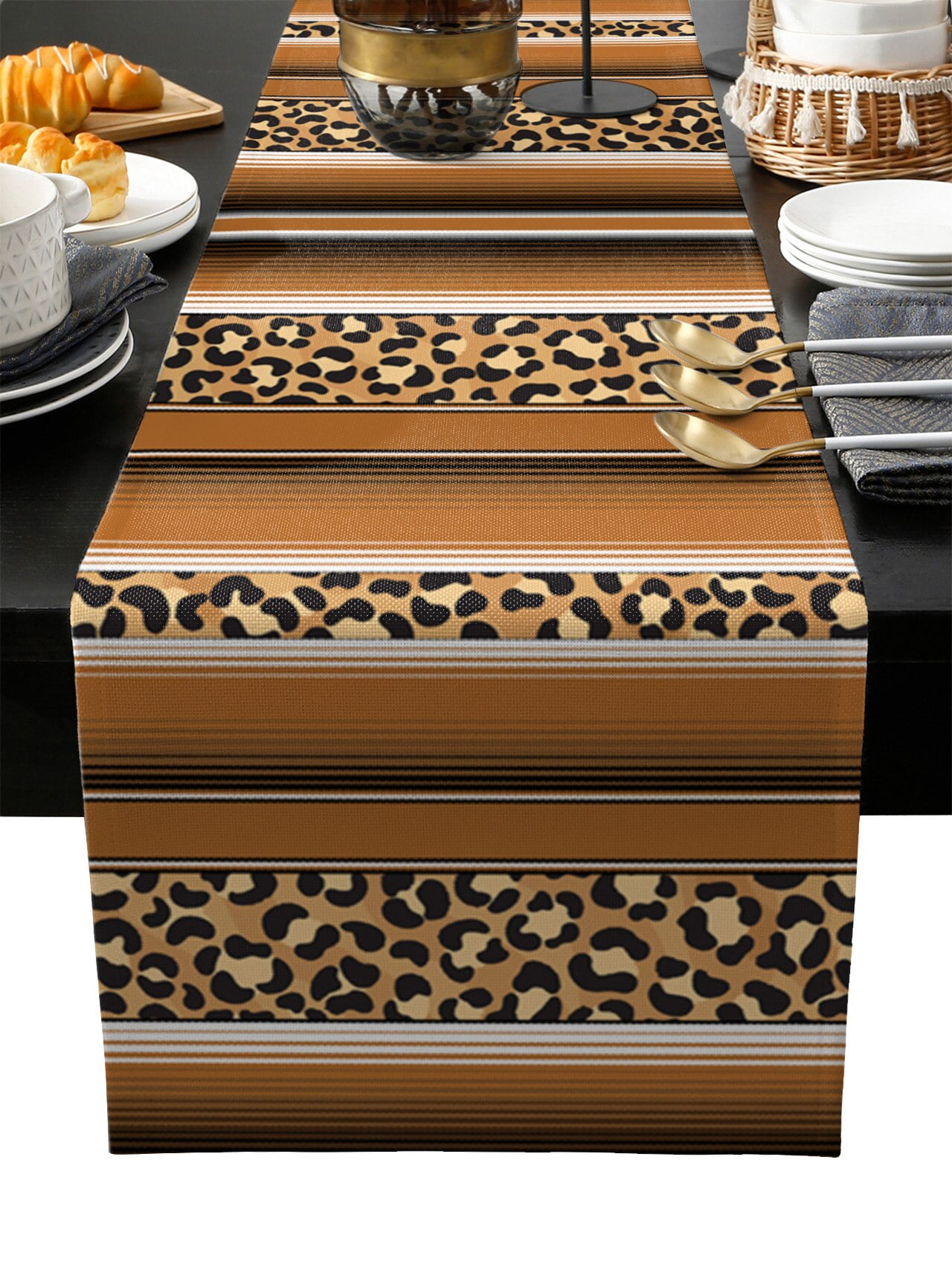 Leopard Pattern Bathtub Table Runner Luxury Home Dining Table Coffee ...