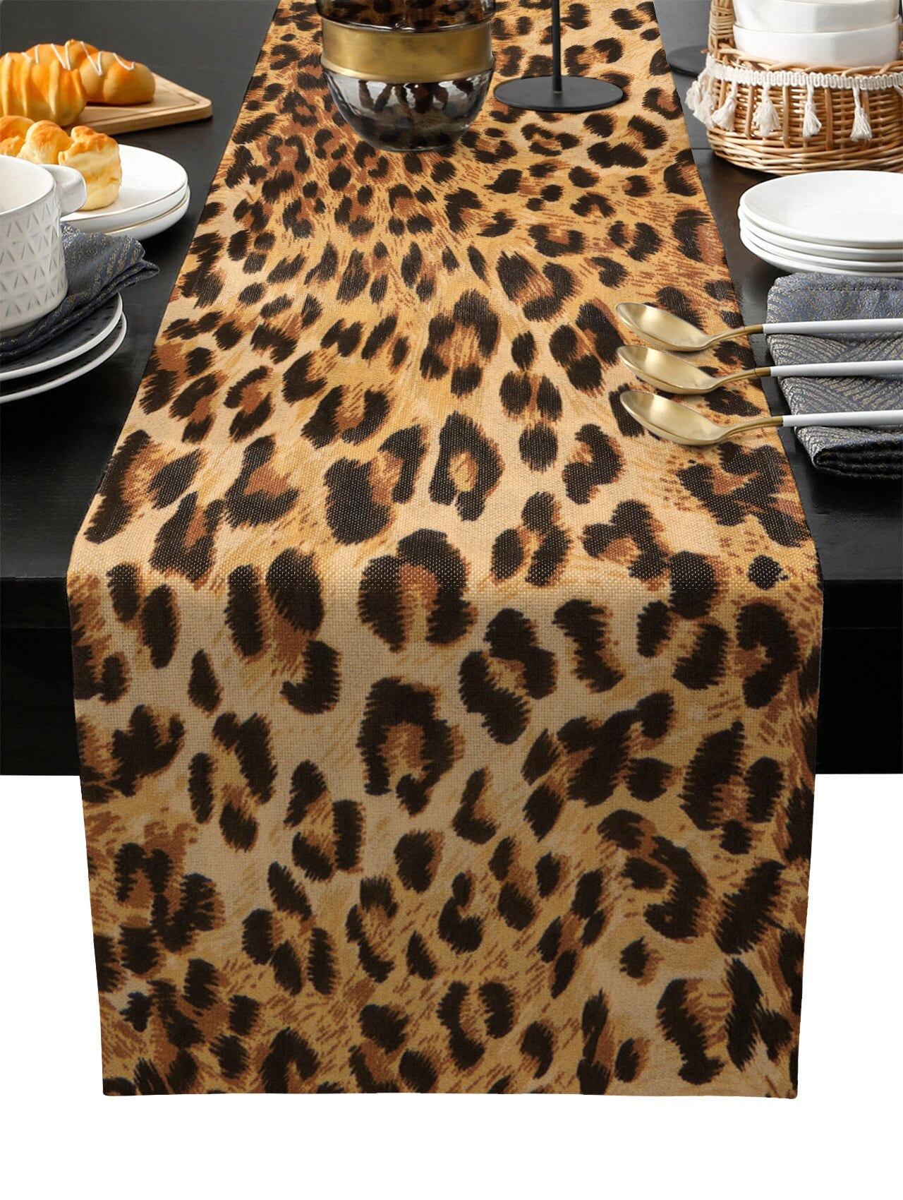 Leopard Pattern Bathtub Table Runner Luxury Home Dining Table Coffee ...