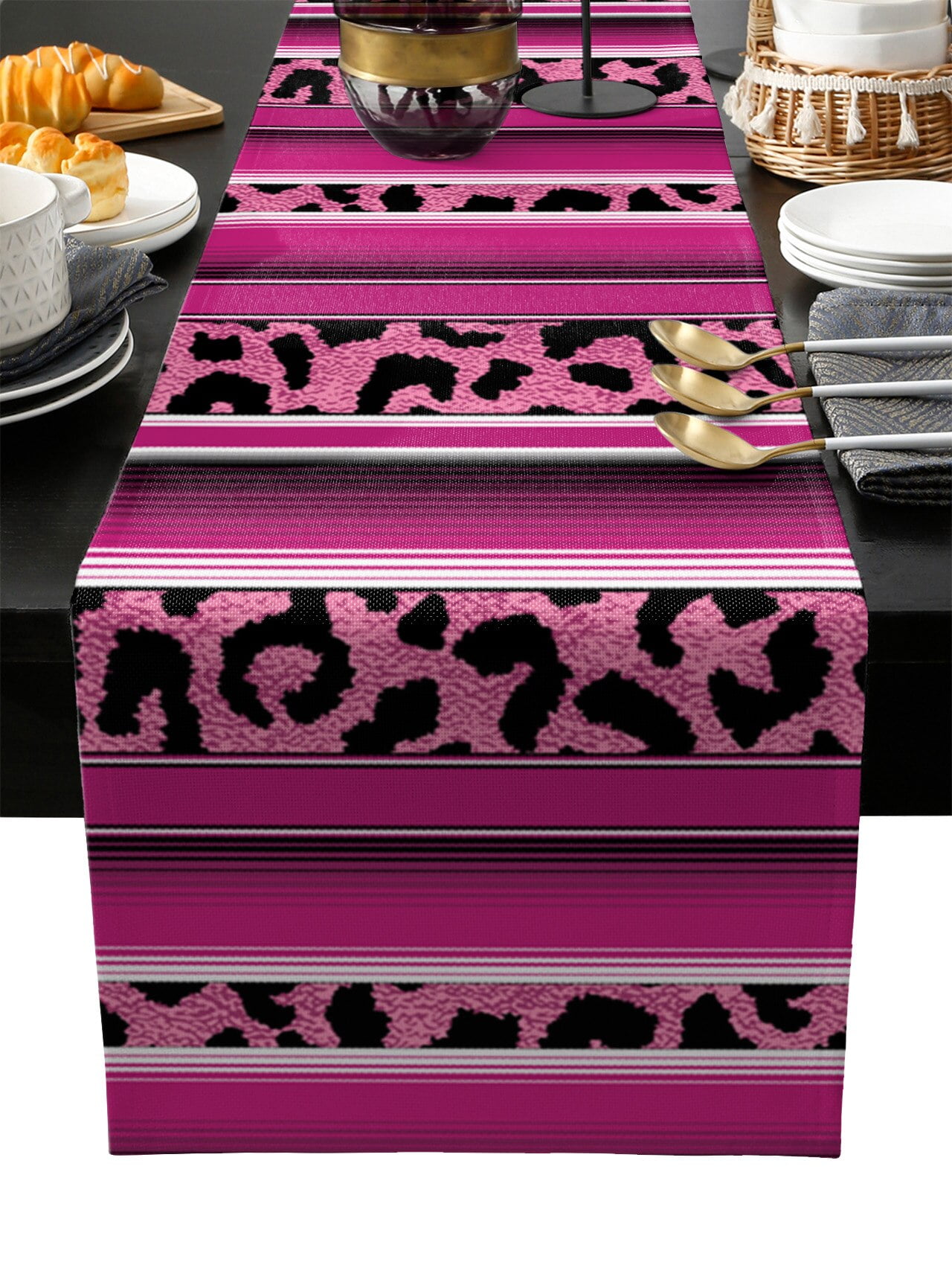 Leopard Pattern Bathtub Table Runner Luxury Home Dining Table Coffee ...