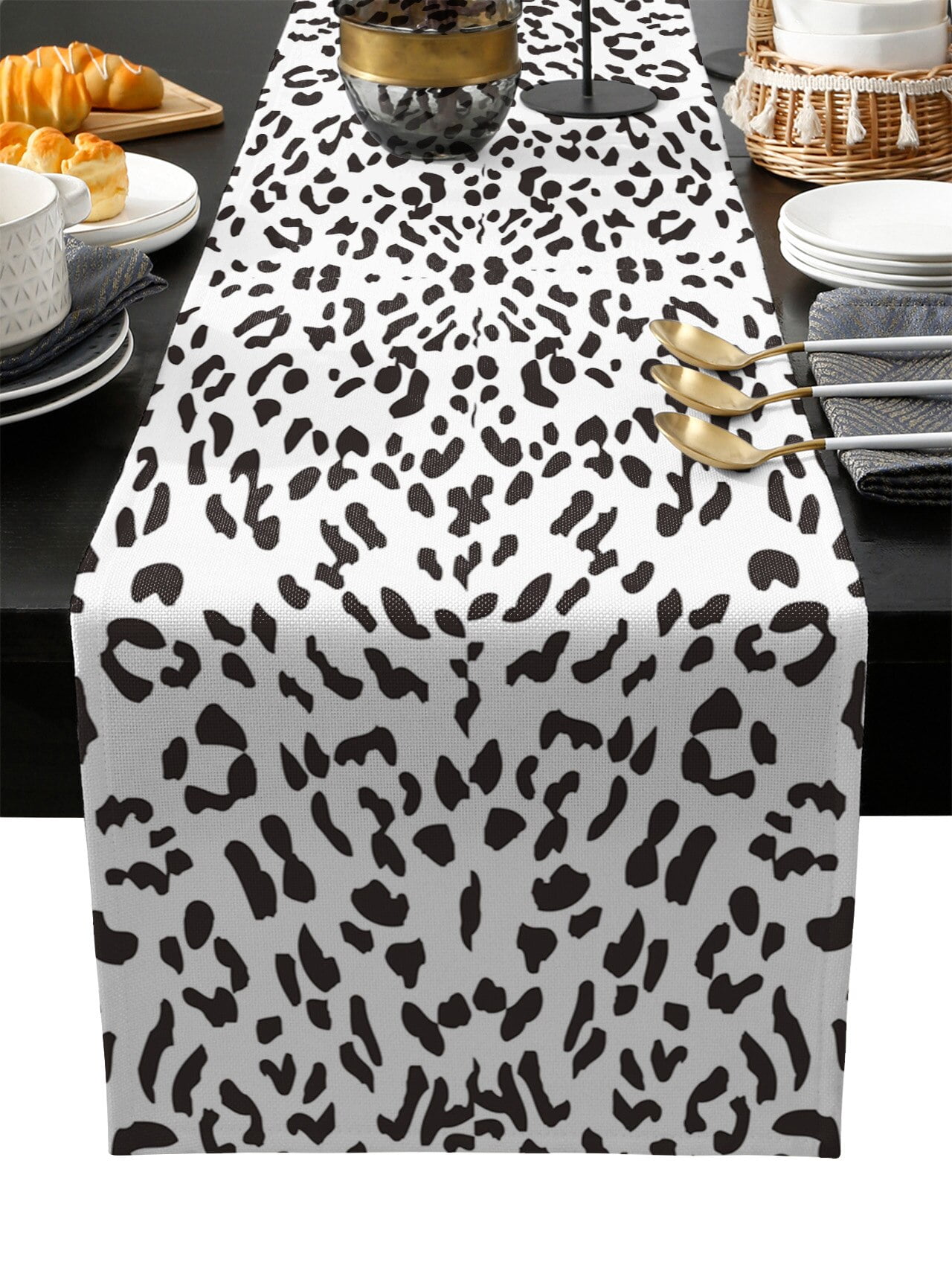 Leopard Pattern Bathtub Table Runner Luxury Home Dining Table Coffee ...