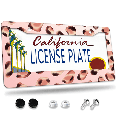 Daisies on Orange Designs Aluminum License Plate Frame, License Plate ...