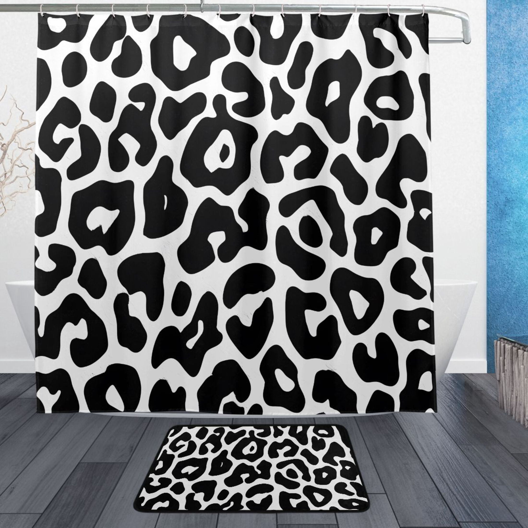 Leopard Pattern Pattern Bathroom Accessory Sets Waterproof Shower ...