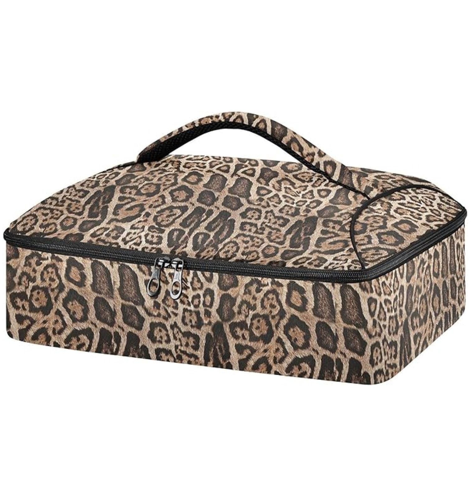 Leopard Pattern Texture Insulated Casserole Casserole Caddy for Lasagna ...
