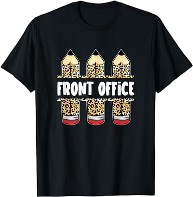 Leopard Pencil School Job Staff, School Front Office T-Shirt - Walmart.com