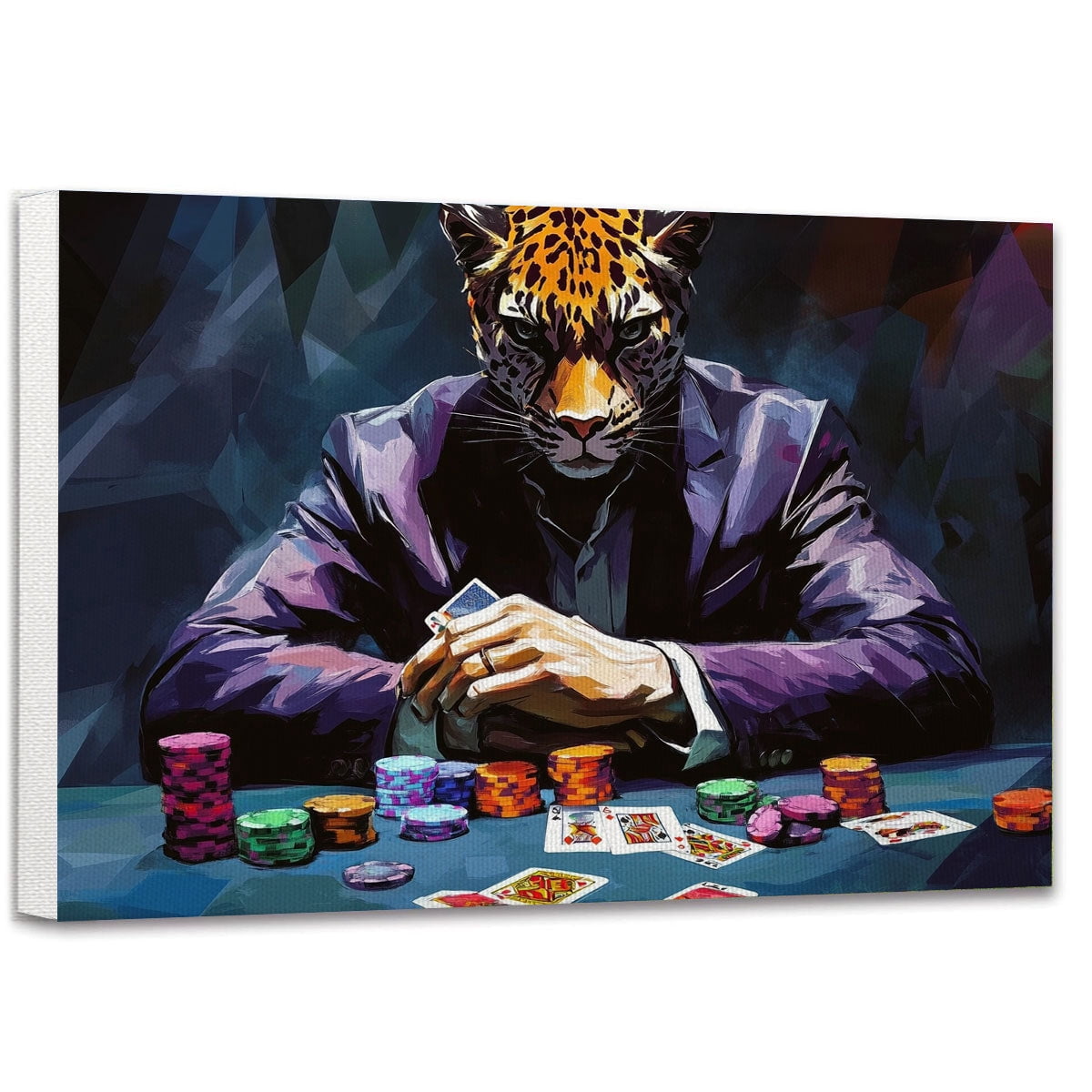 Leopard Playing Poker Poster Wall Art Poster Wall Decor Aesthetic ...