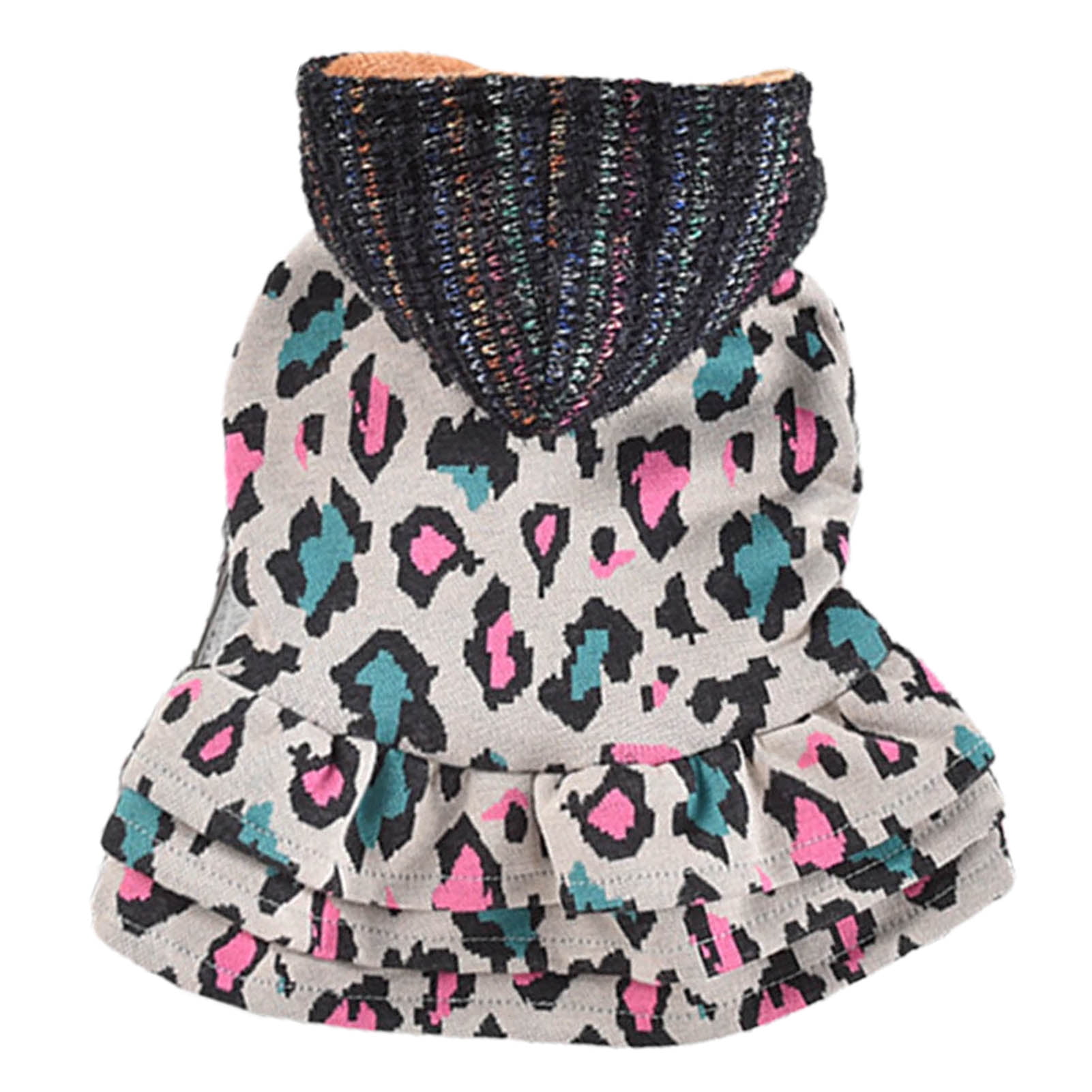 Leopard Point Pet Skirt - Dress-Up Soft Texture - Warm Winter Dog Cats Dress Costume - Walmart.com